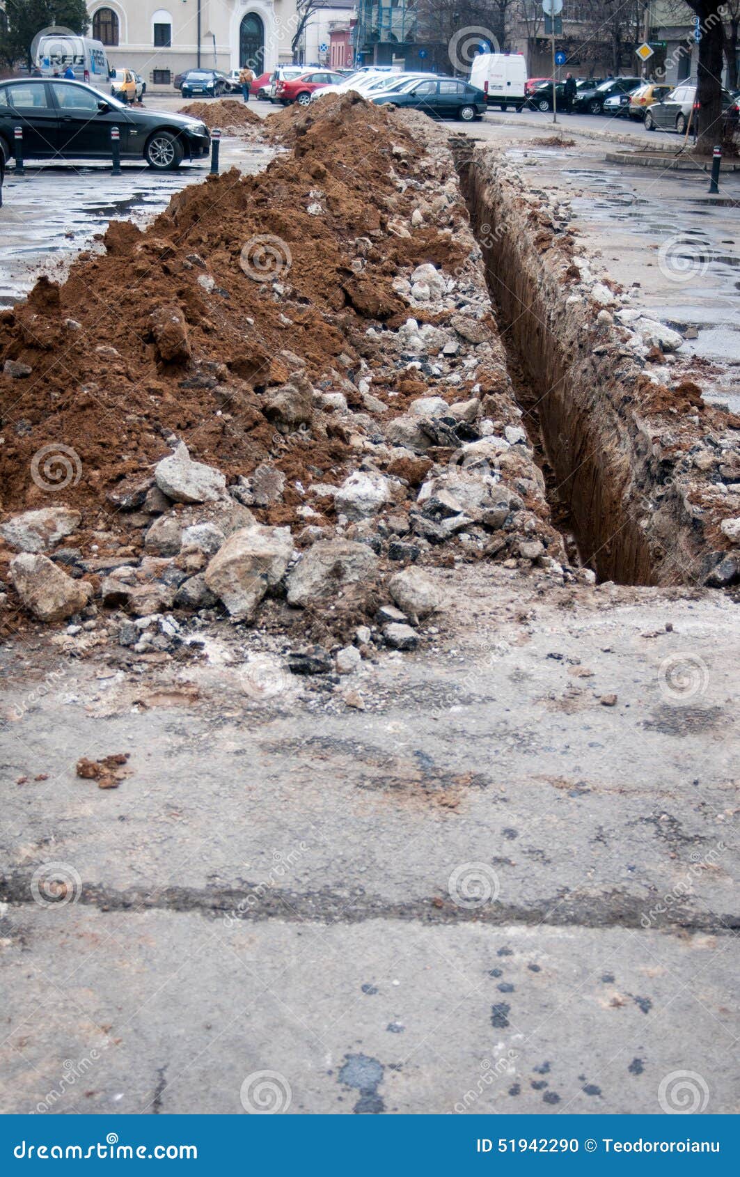 Street under construction editorial image. Image of rude - 51942290