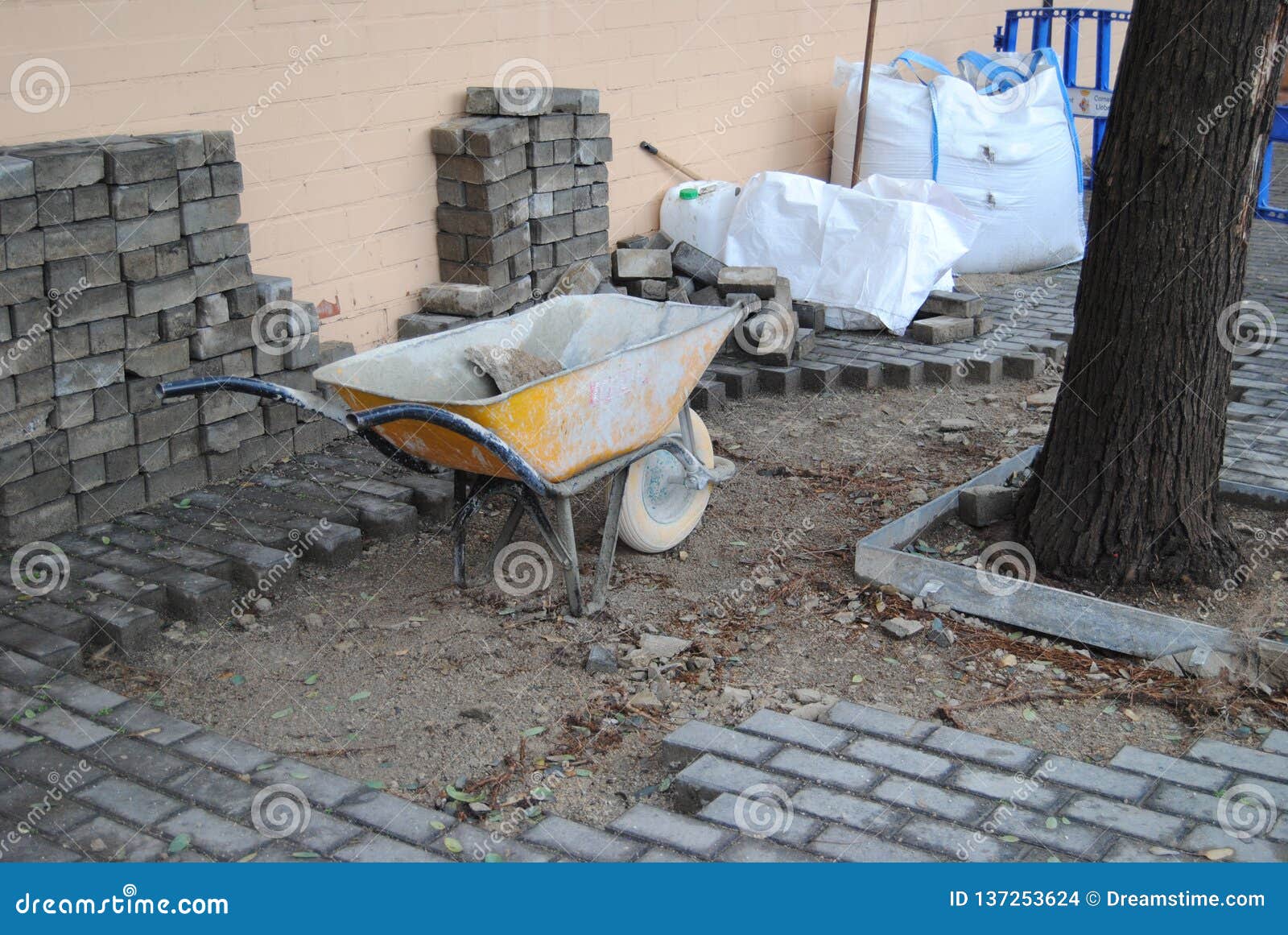 Street Under construction stock photo. Image of street - 137253624