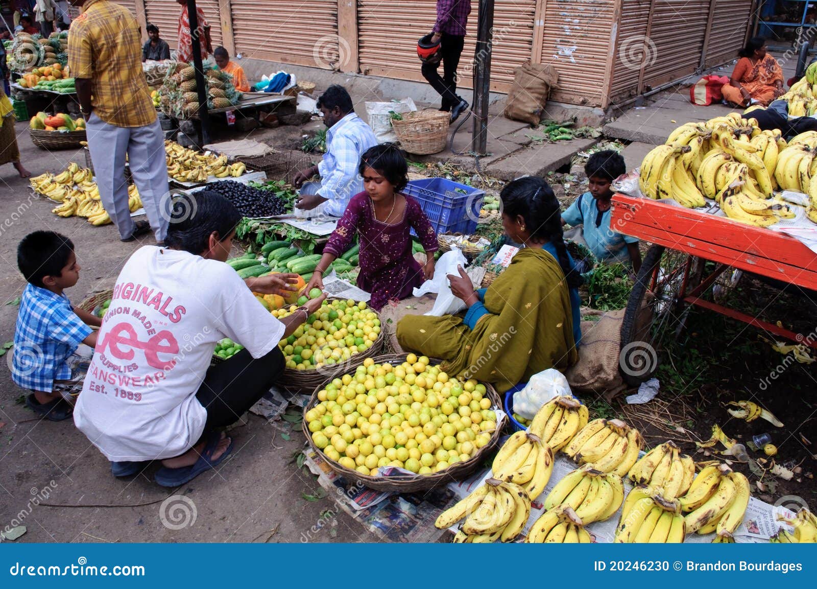 Street Vendor in India Selling Fruit Editorial Image - Image of yellow ...
