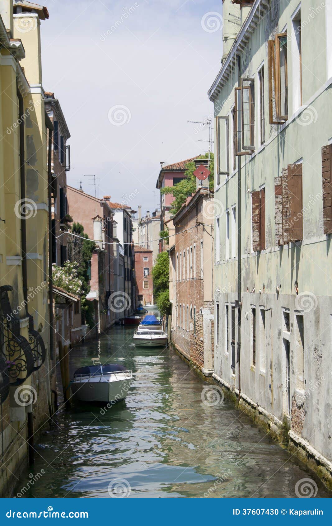 Street in Venice stock photo. Image of color, pier, church - 37607430
