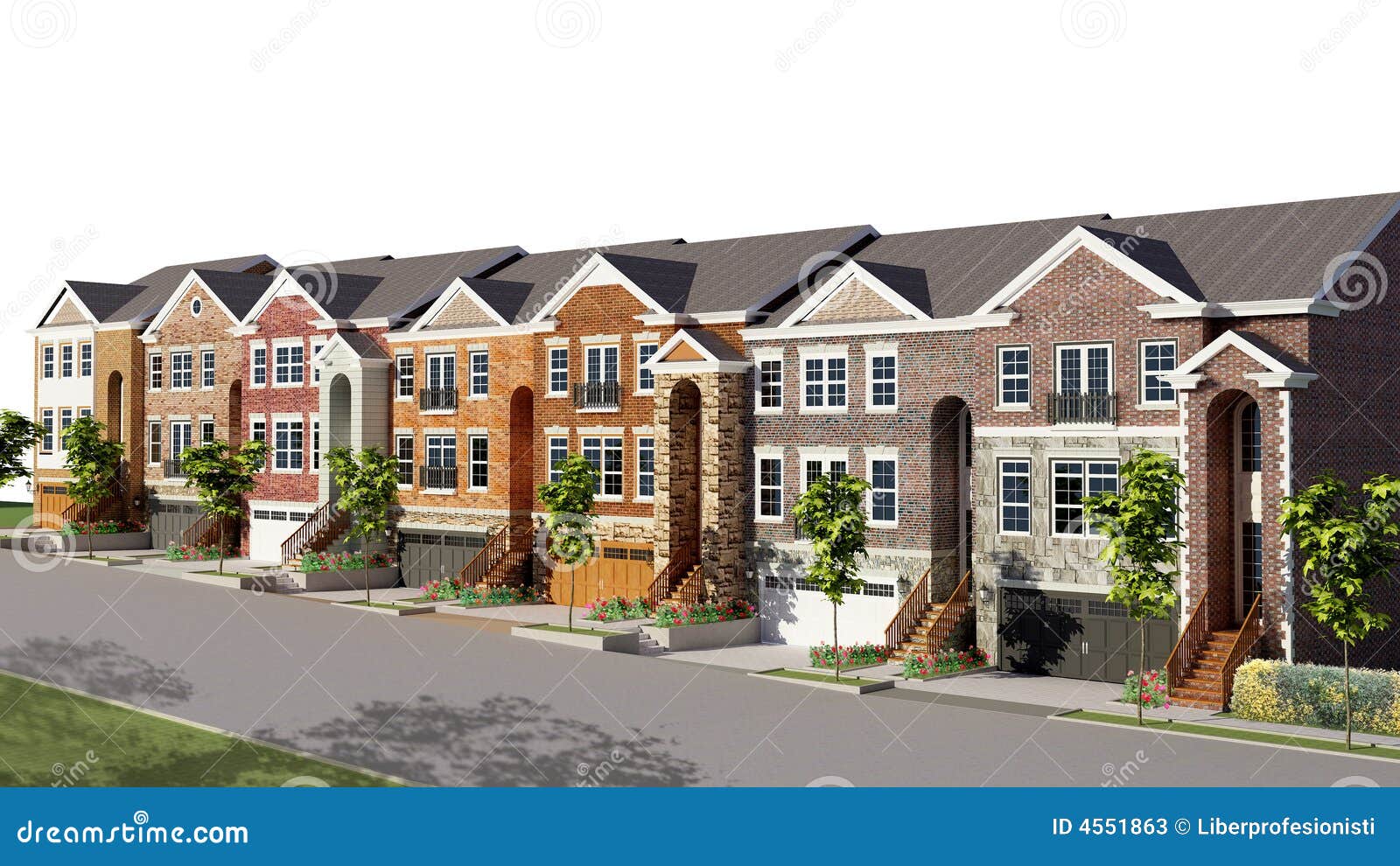 Street view stock image. Image of street, rendering, house - 4551863