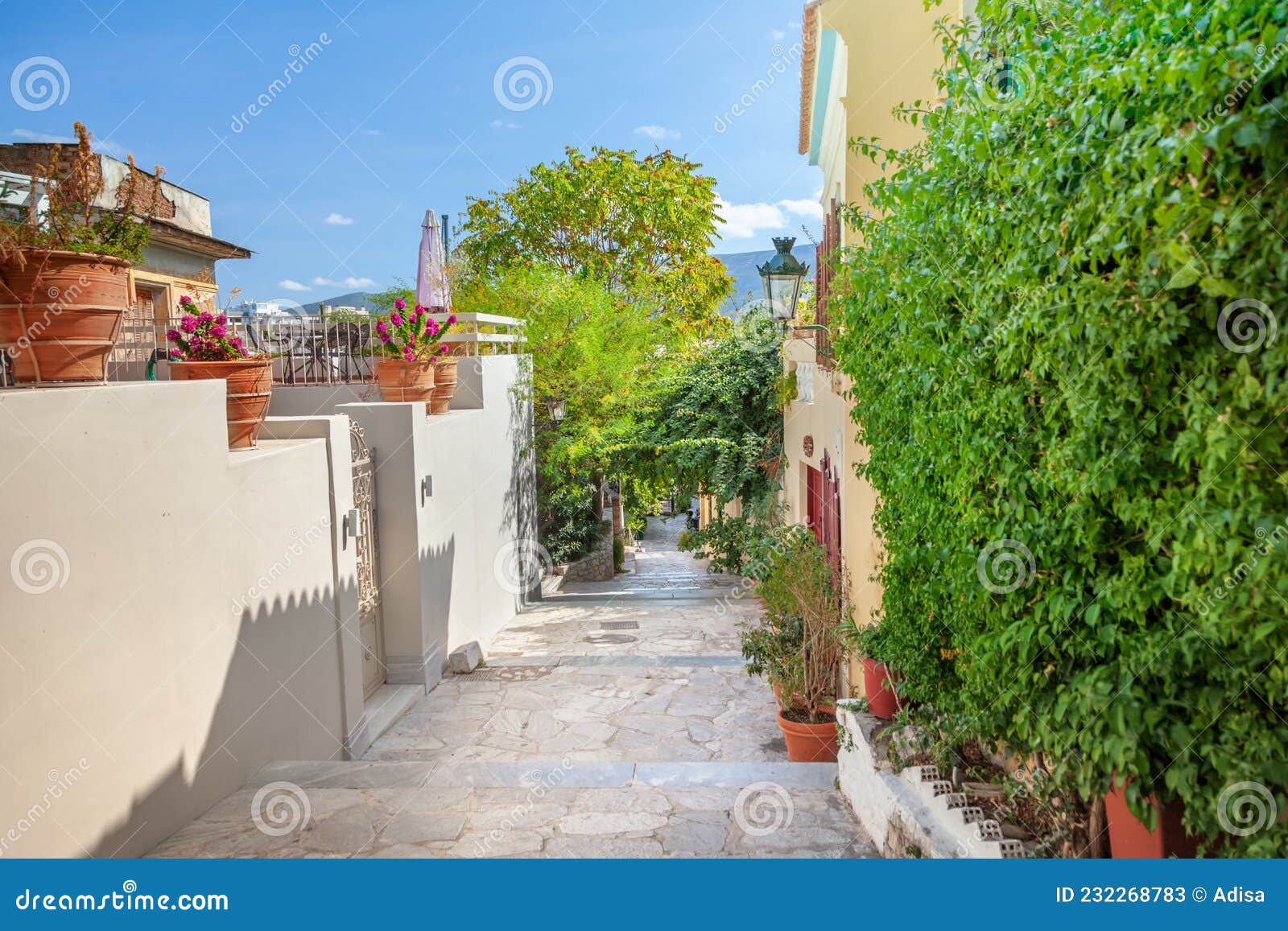 Street view of Athens stock image. Image of athens, tourist - 232268783