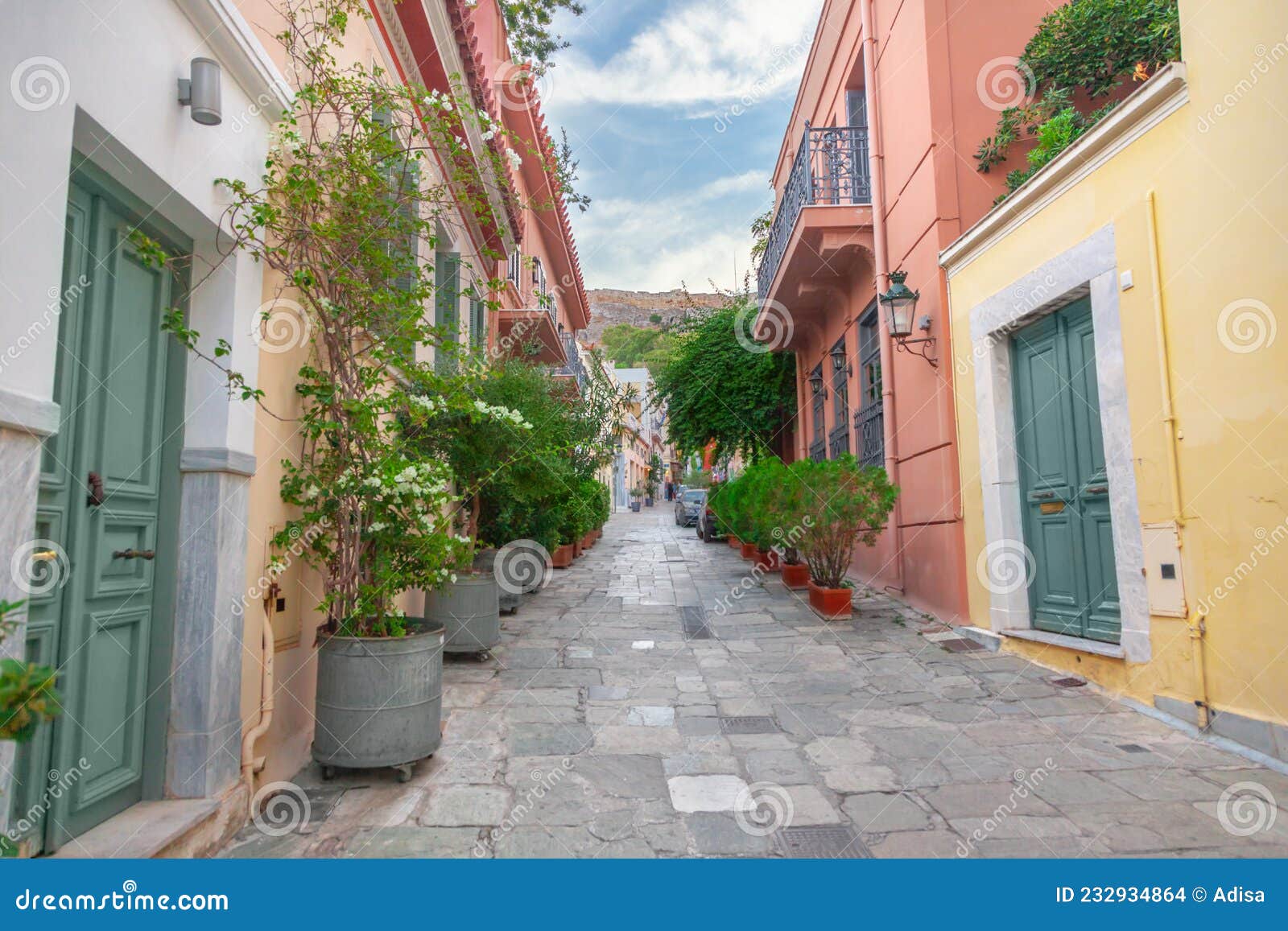Street view of Athens stock photo. Image of outdoor - 232934864
