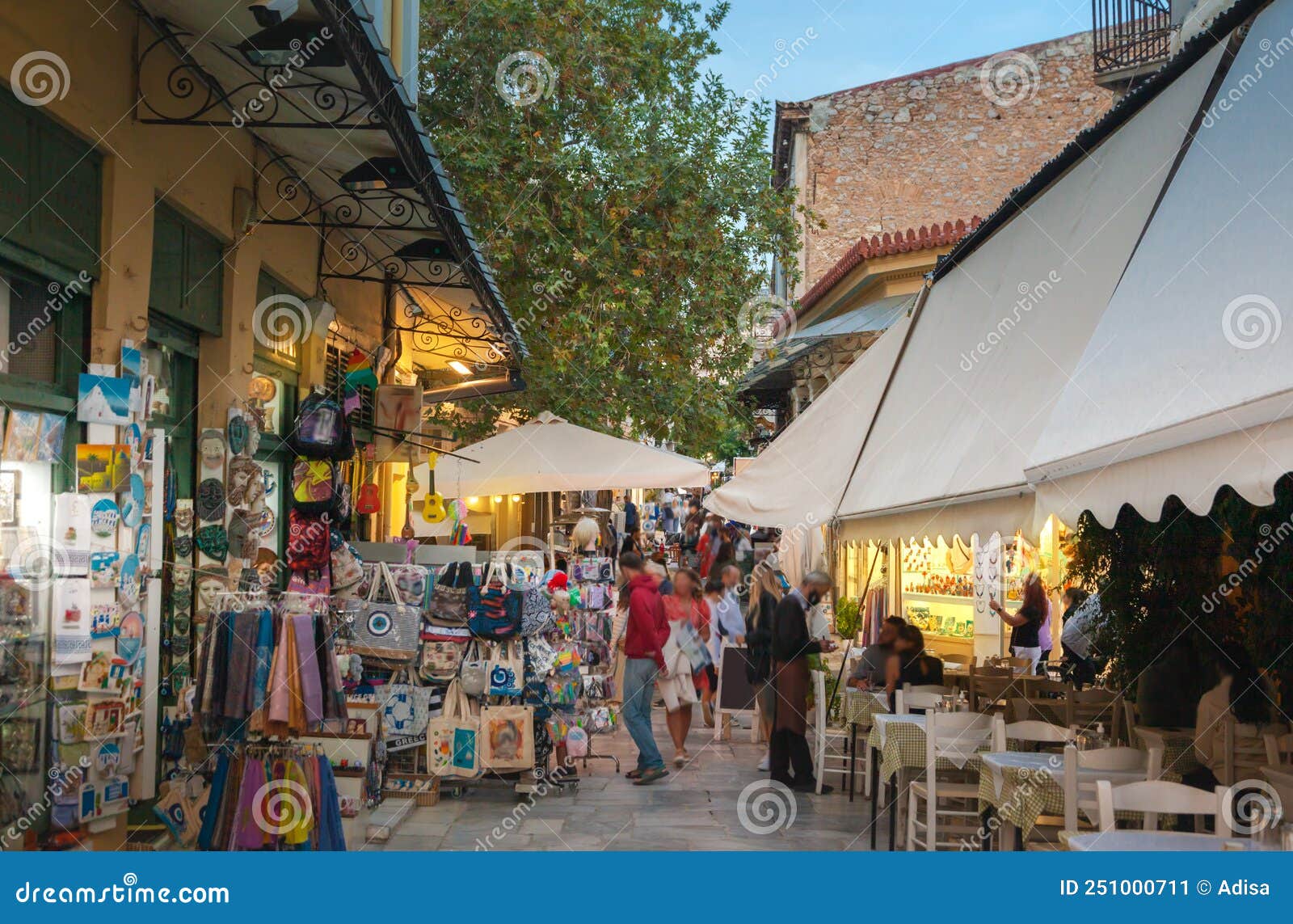 Street view of Athens stock image. Image of attica, door - 251000711