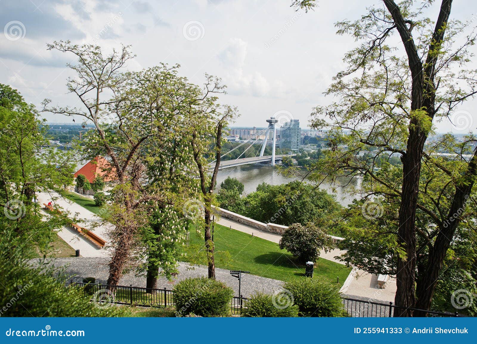 Street of View Bratislava Bridge, Slovakia Stock Image - Image of ...
