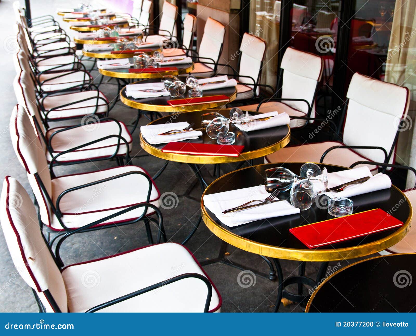 Street View of a Cafe Terrace Stock Photo - Image of building, party ...