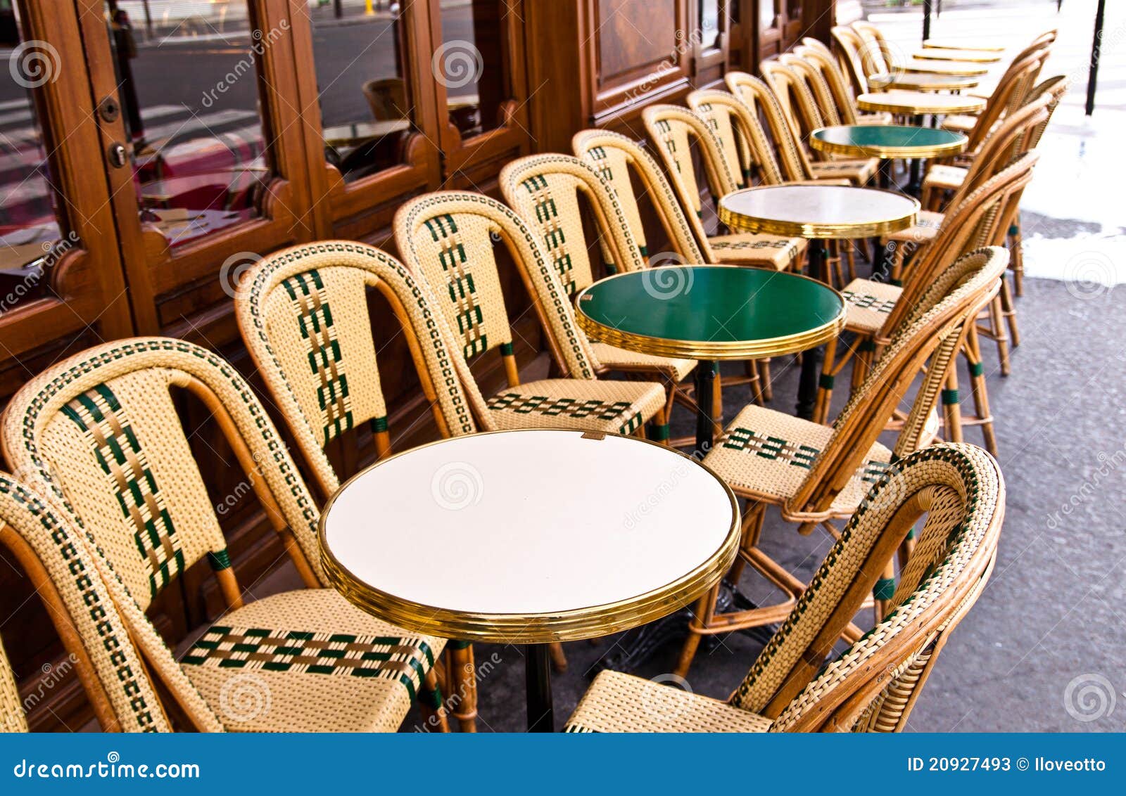 Street View of a Cafe Terrace Stock Image - Image of outside ...