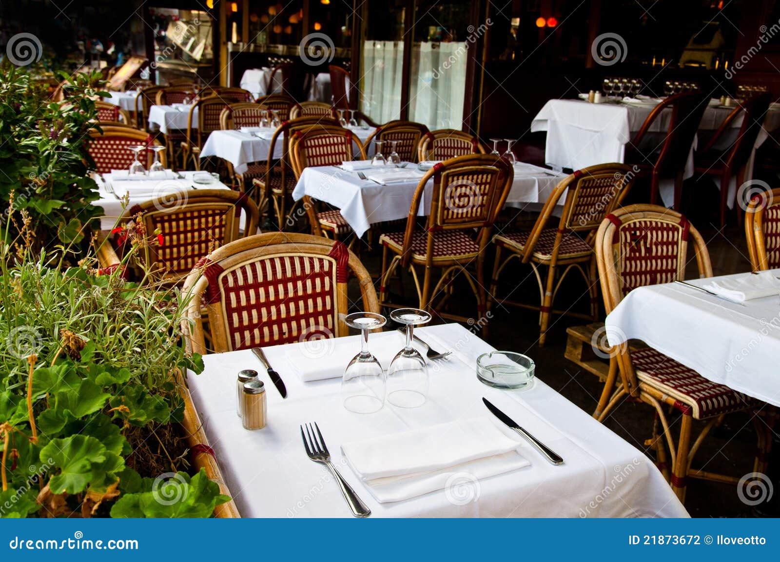 Street View of a Cafe Terrace Stock Photo - Image of paris, dinner ...
