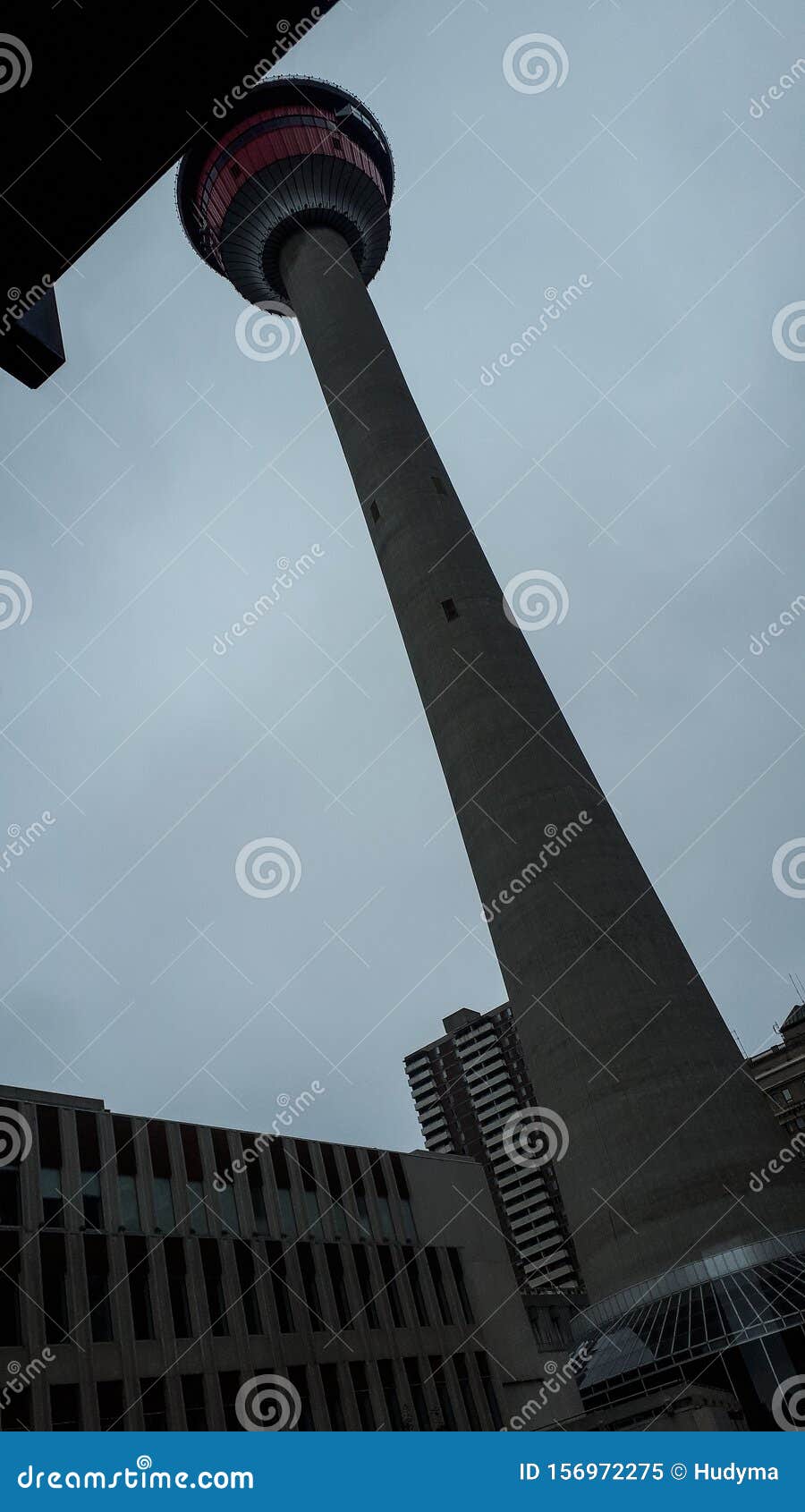 Street View of the Calgary Tower. Stock Image - Image of ...