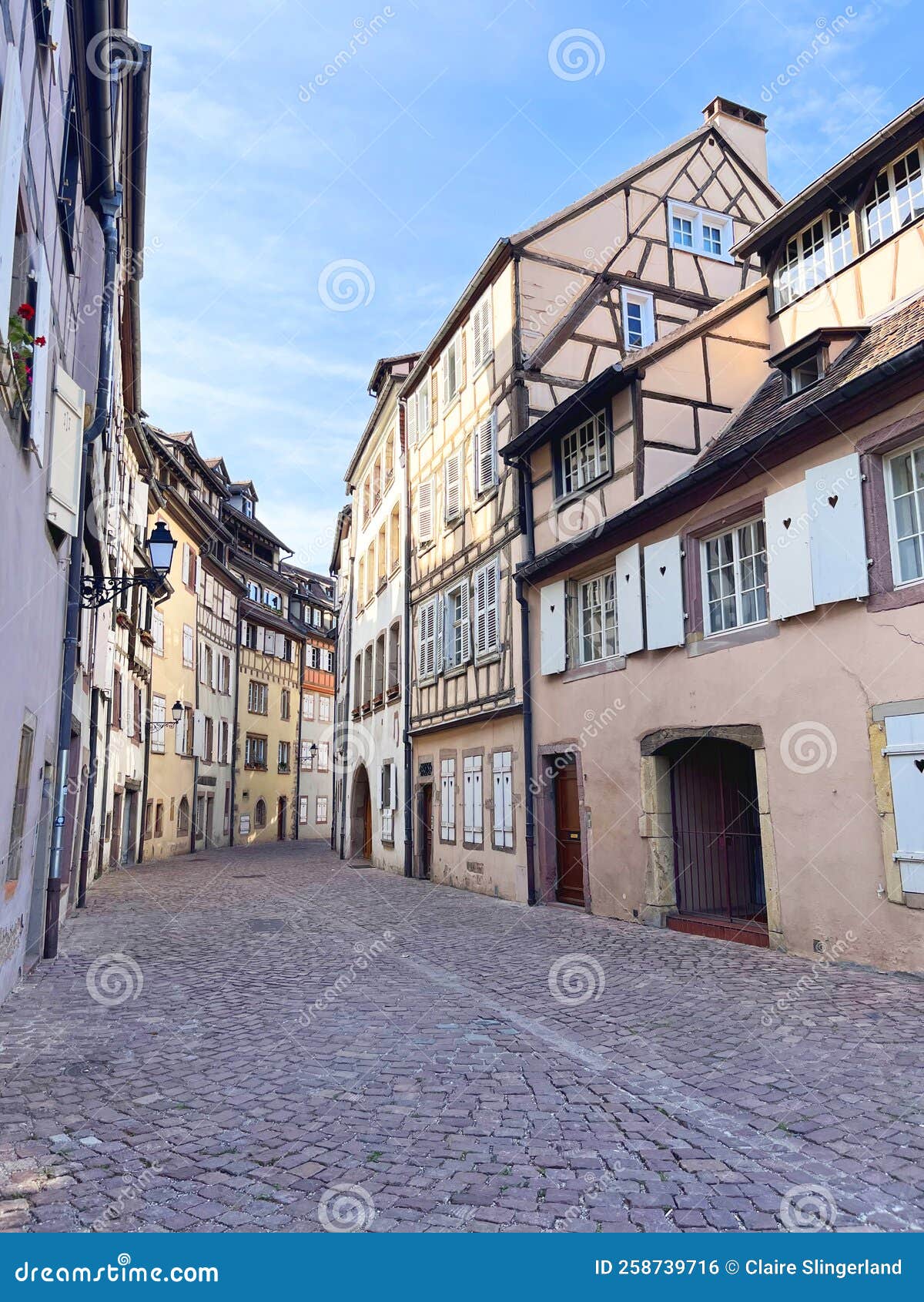 Street view in Colmar stock photo. Image of town, city - 258739716