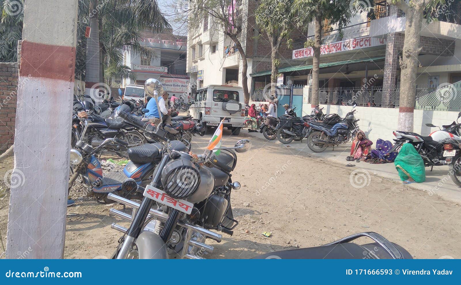 Street View in Colony in Varanasi in India Editorial Stock Photo ...