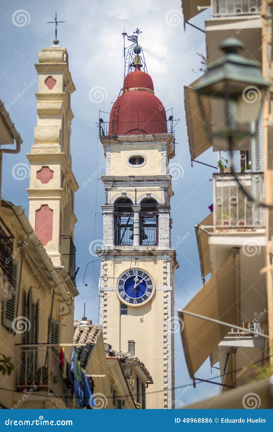 Street View of Corfu, Greece Stock Photo - Image of medieval, facade ...