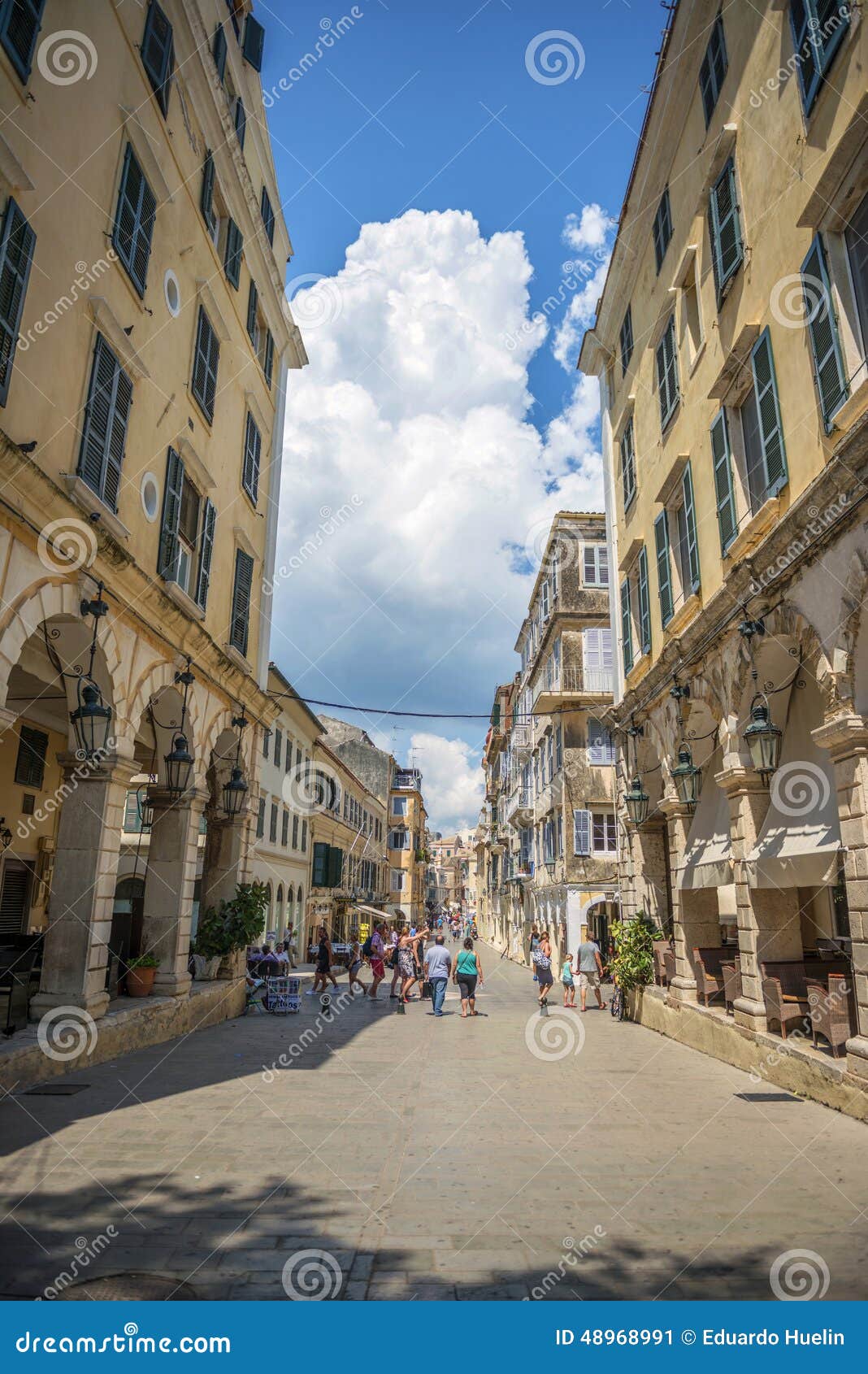 Street View of Corfu, Greece Editorial Photo - Image of europe, greek ...