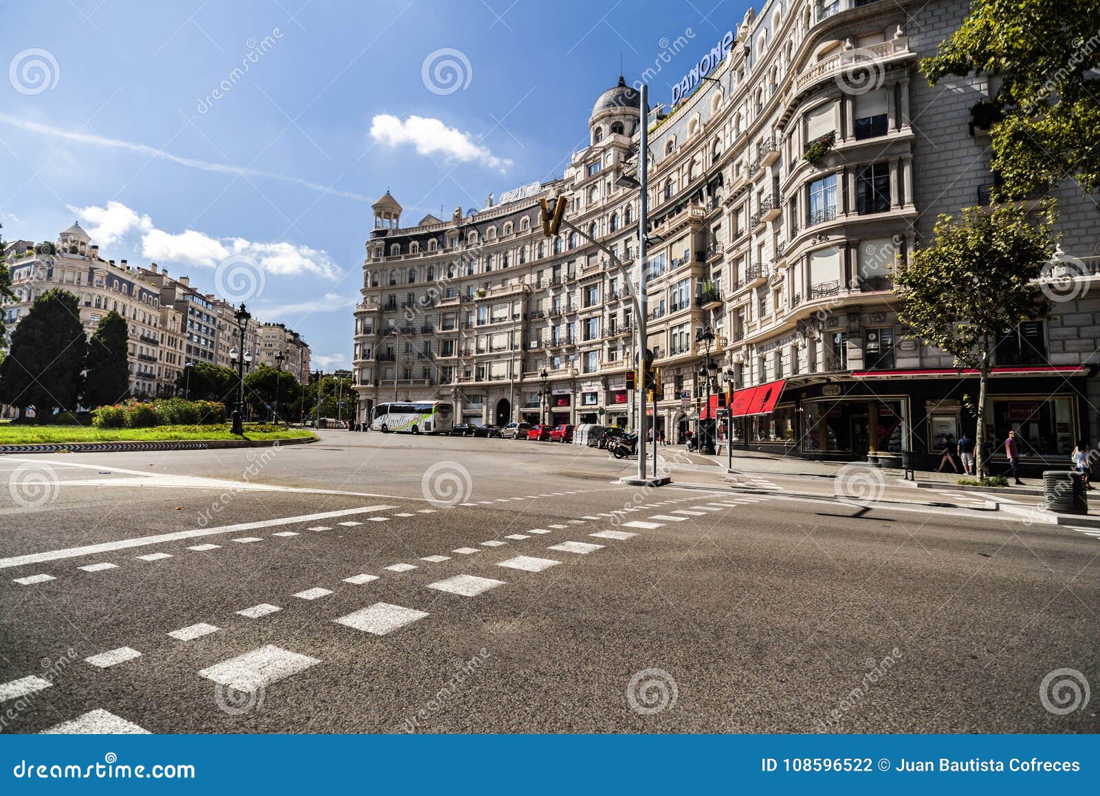 Street View, Francesc Macia Square, Barcelona. Editorial Photography ...