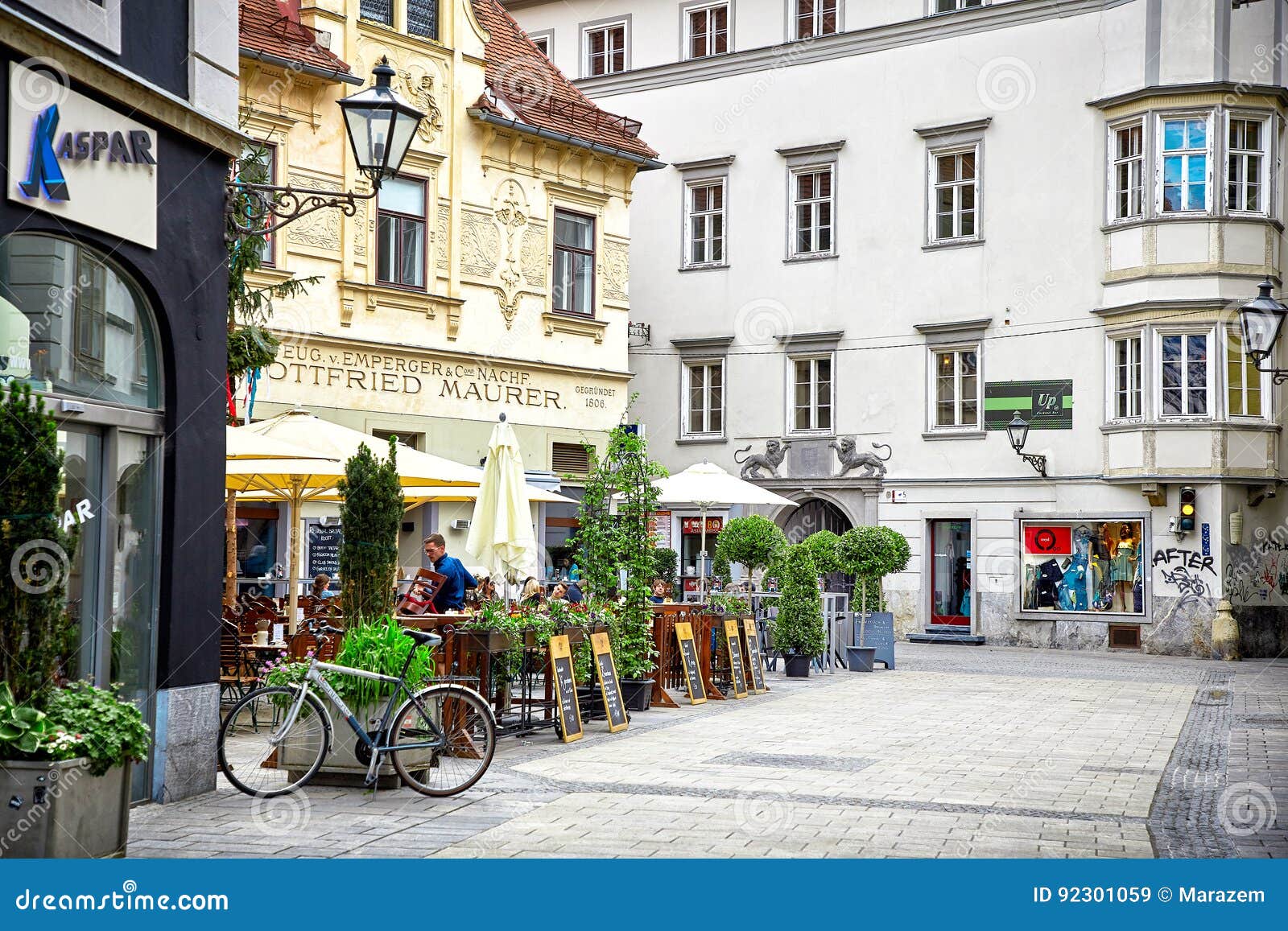 Street View of Graz, Austria Editorial Stock Image - Image of street ...