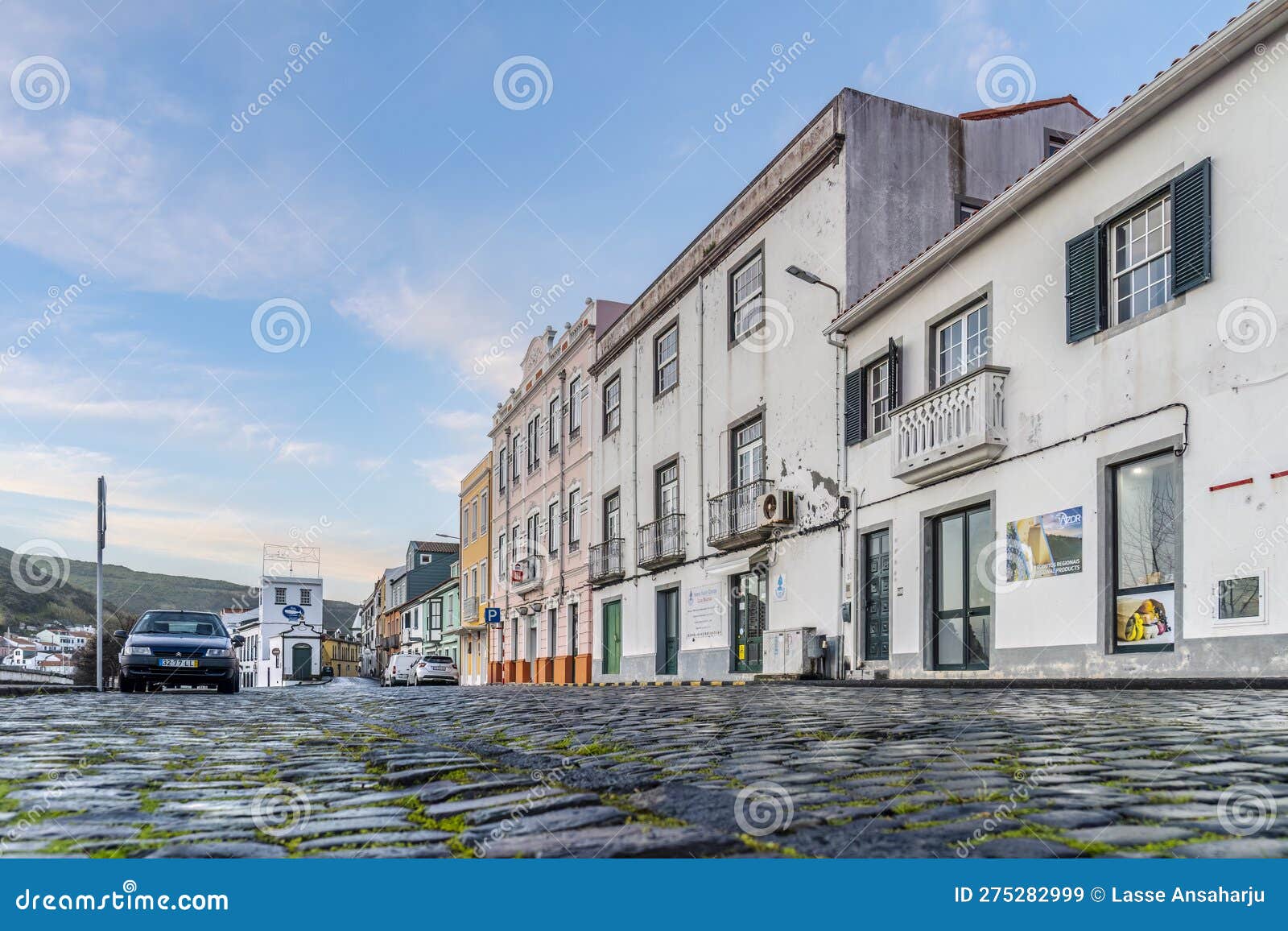 Street View of Horta in Azores Editorial Stock Image - Image of house ...