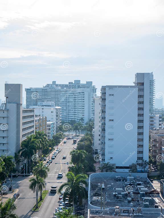Street View on a Miami Street in Regular Weekday Stock Photo - Image of ...
