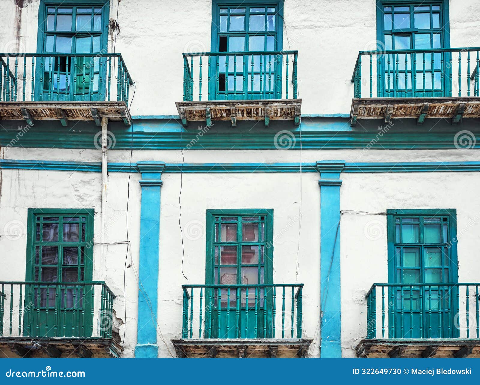 Street View of an Old Colonial Building Facade, Architecture Background ...