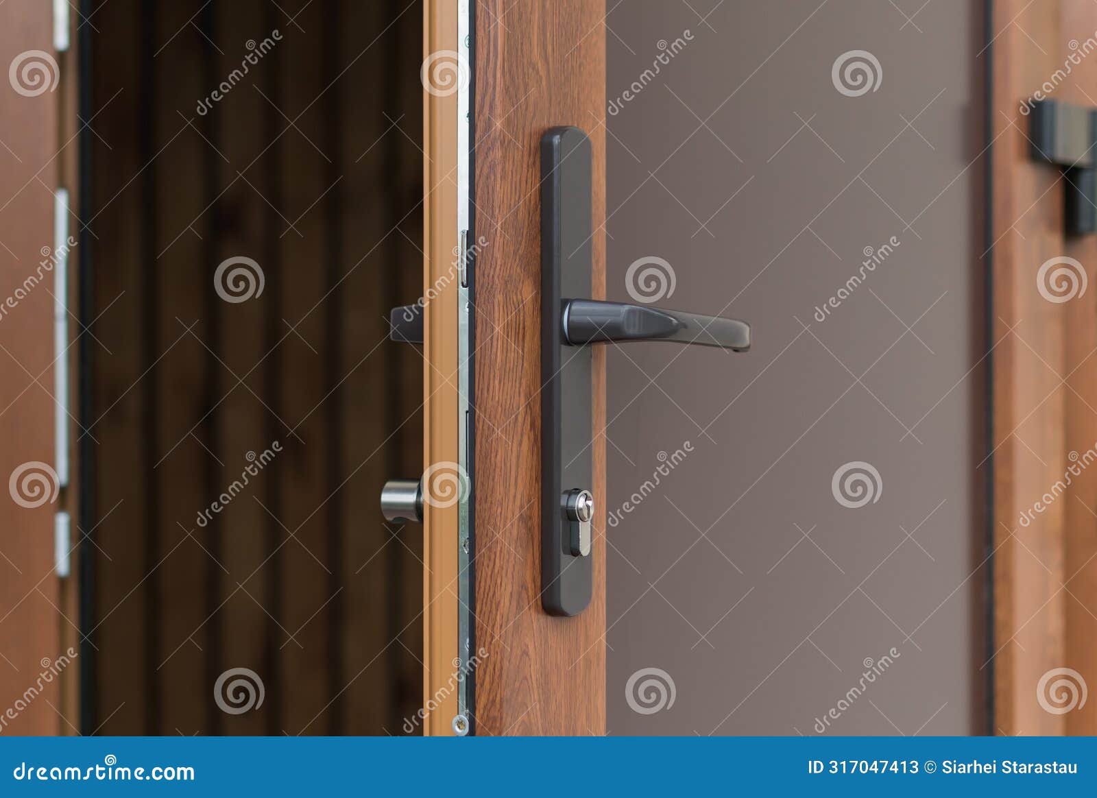Street View through the Open Door Stock Image - Image of room, house ...