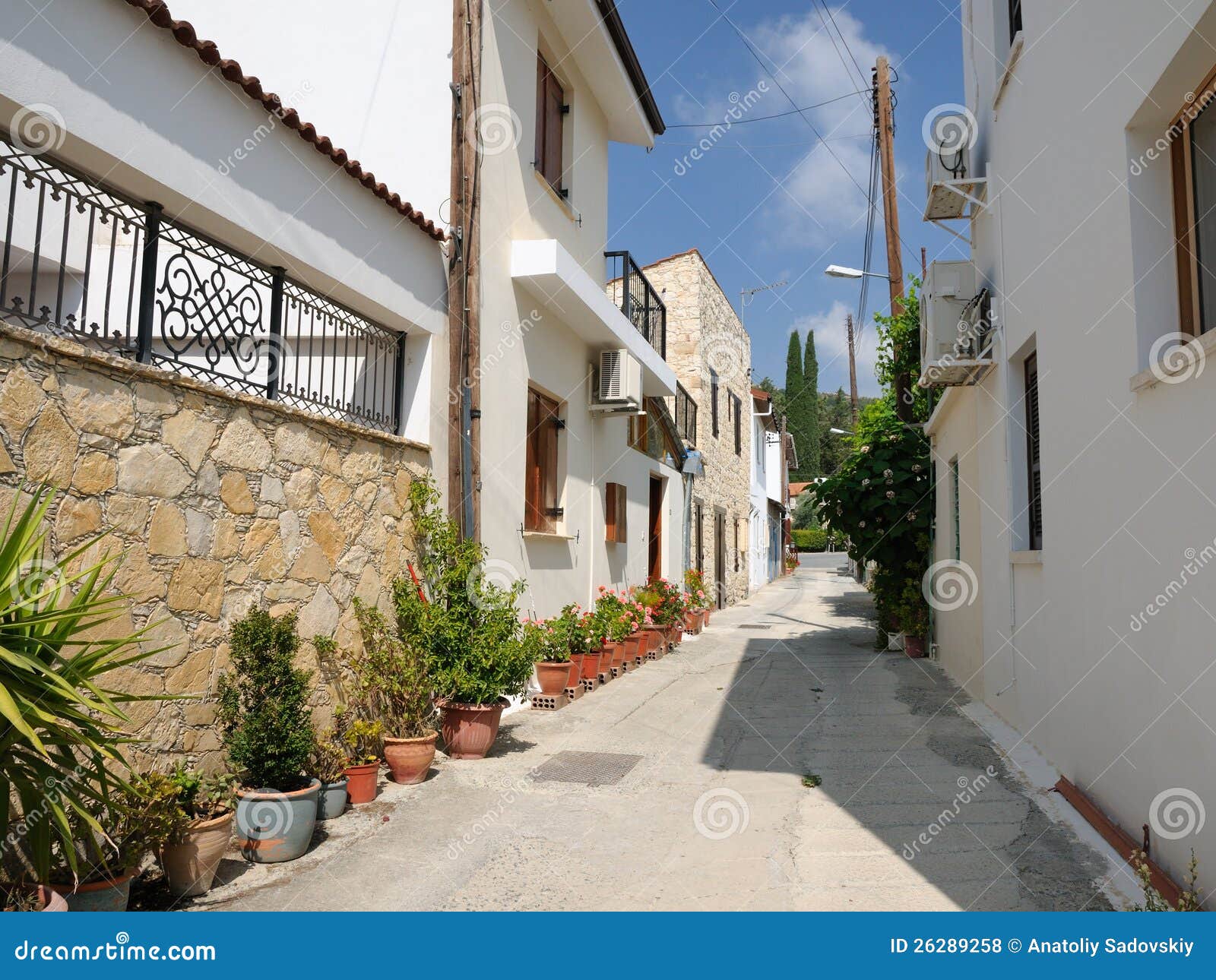 Street in village, Cyprus stock photo. Image of traditional - 26289258