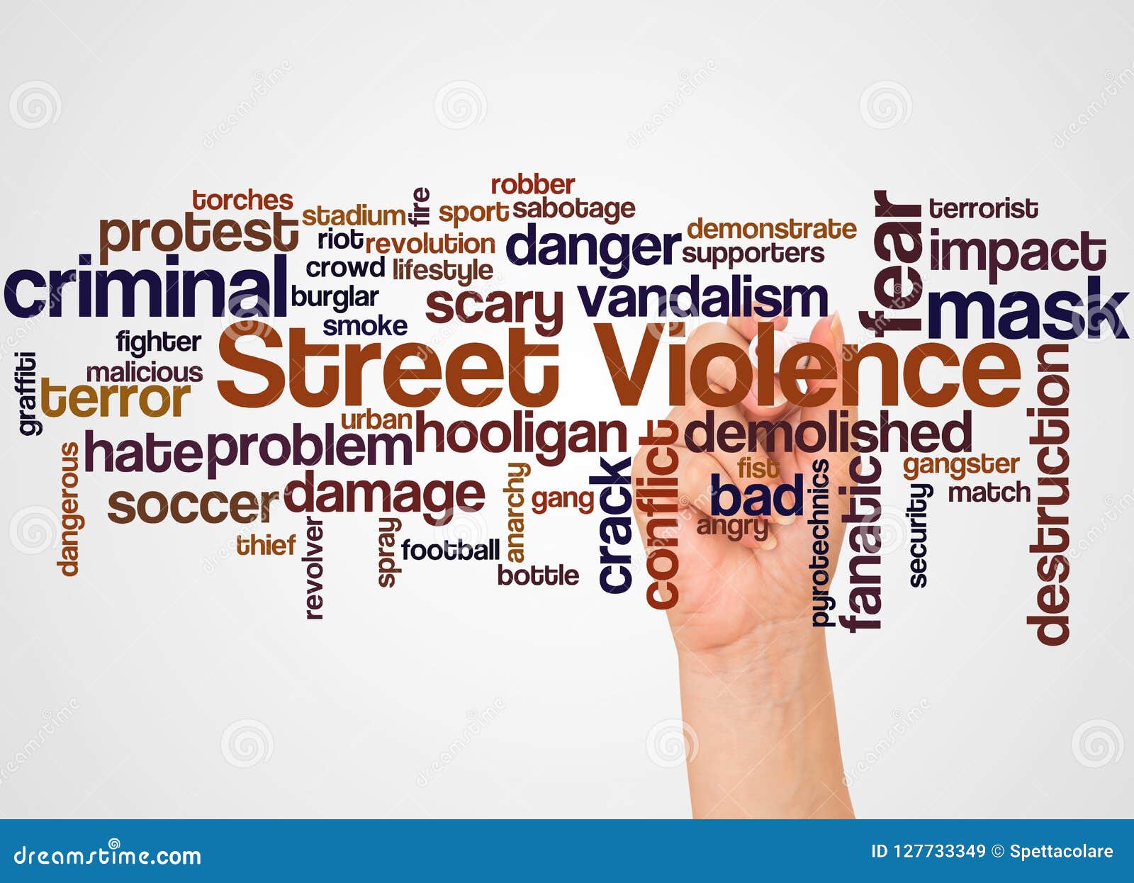 Violence Word Indicates Brute Force And Brutality Stock Image ...