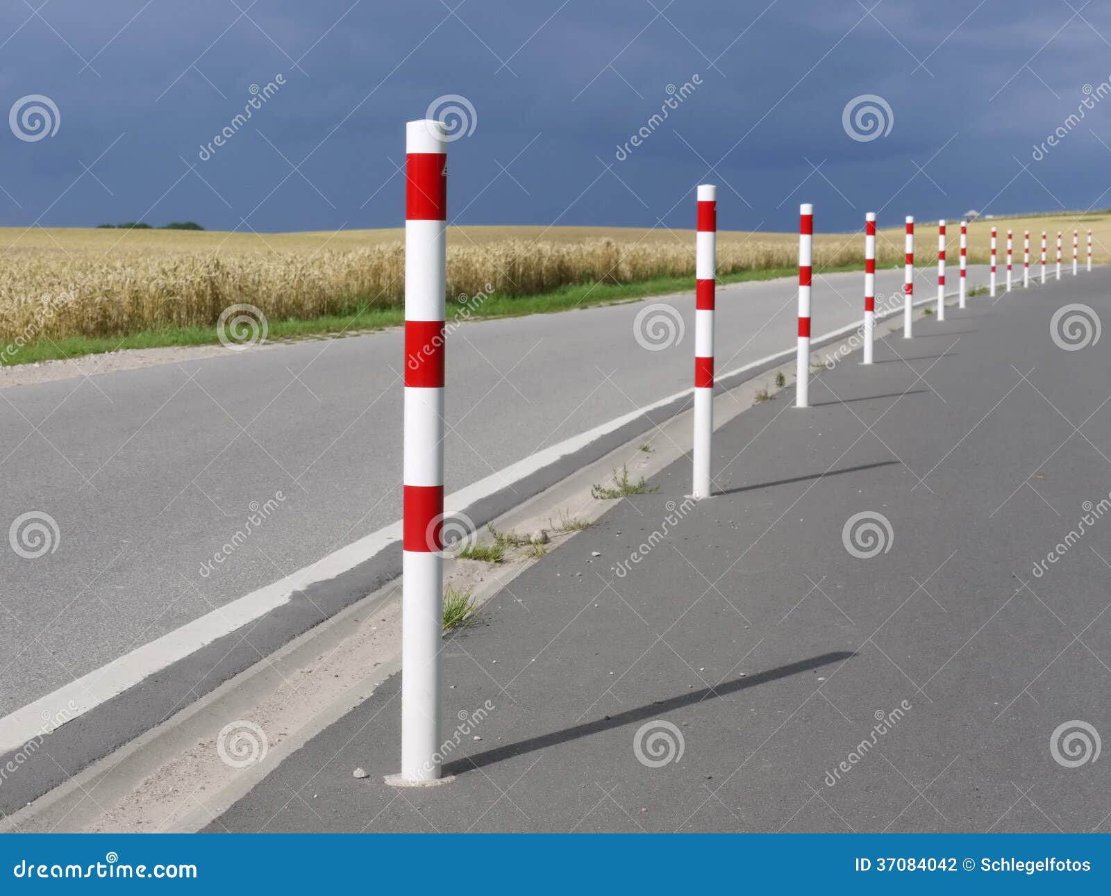 Street Warning Pylons Red White Stock Photo - Image of construction ...