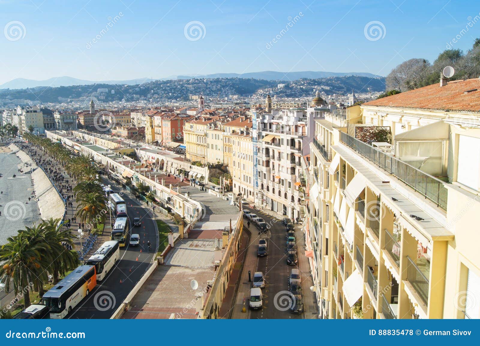Street on the Waterfront of Nice. Editorial Stock Photo - Image of ...