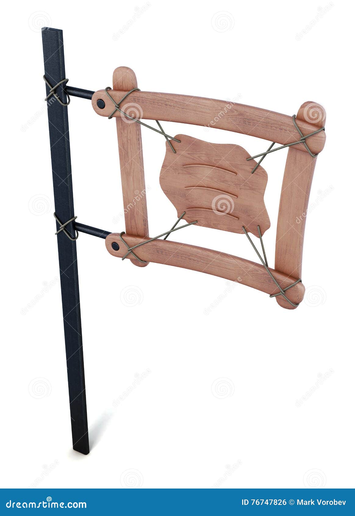 Street Wood Sign on White Background. Stock Illustration - Illustration ...