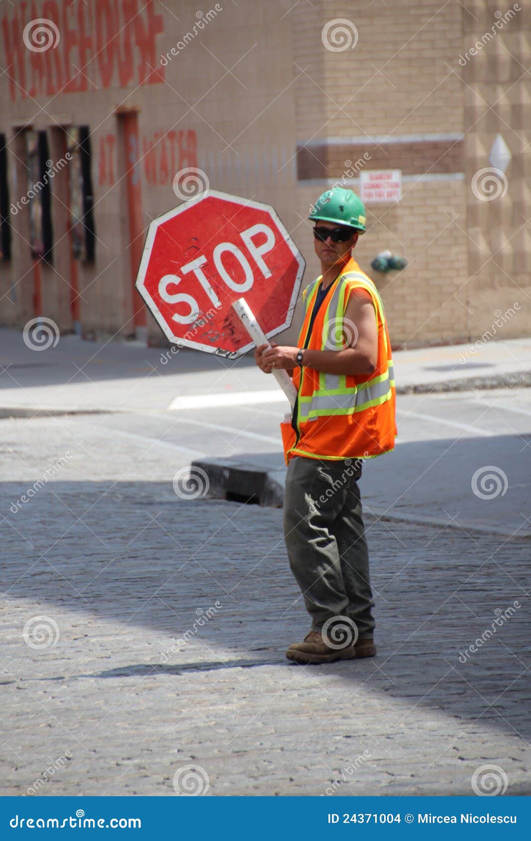 Street work stop sign editorial stock image. Image of sign - 24371004