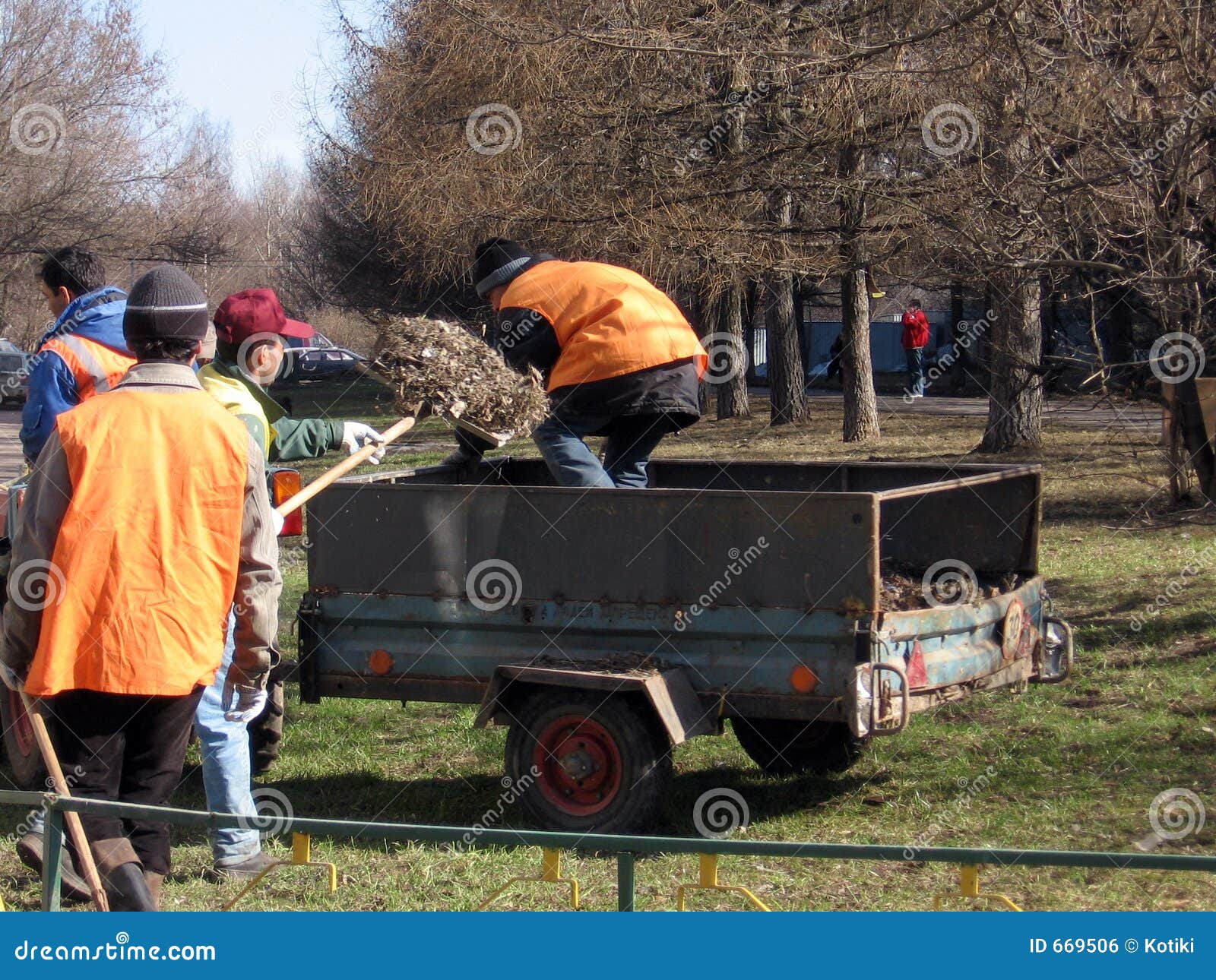Street workers stock photo. Image of garbage, orange, year - 669506