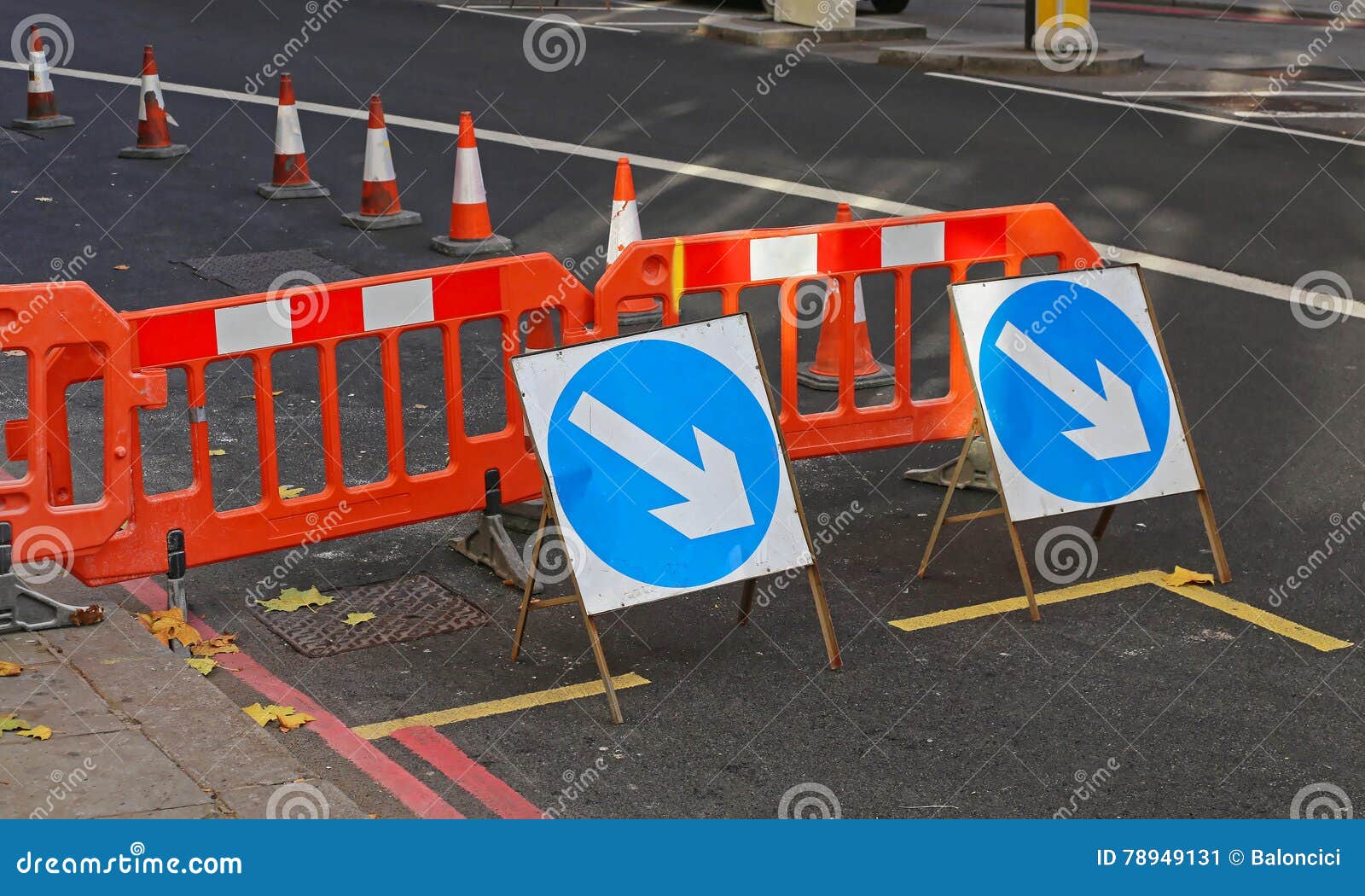 Street Works stock image. Image of works, sign, cone - 78949131