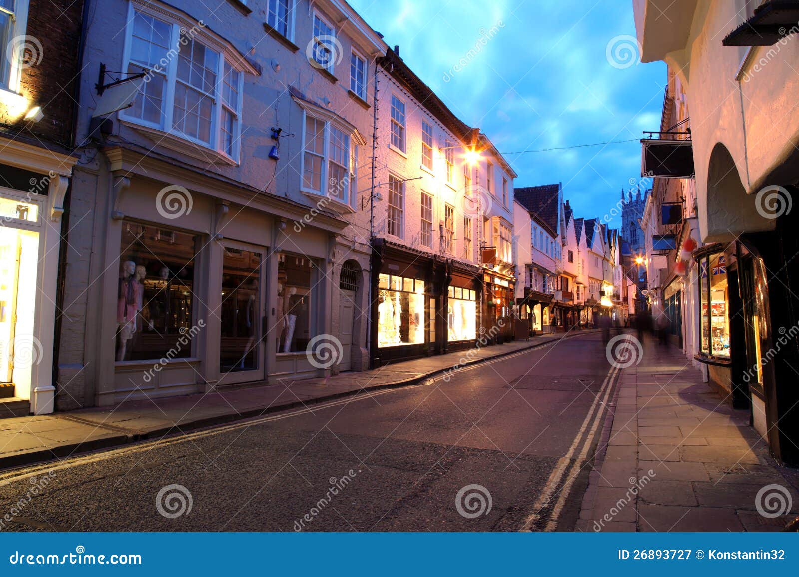 Street in York stock image. Image of reflection, evening - 26893727