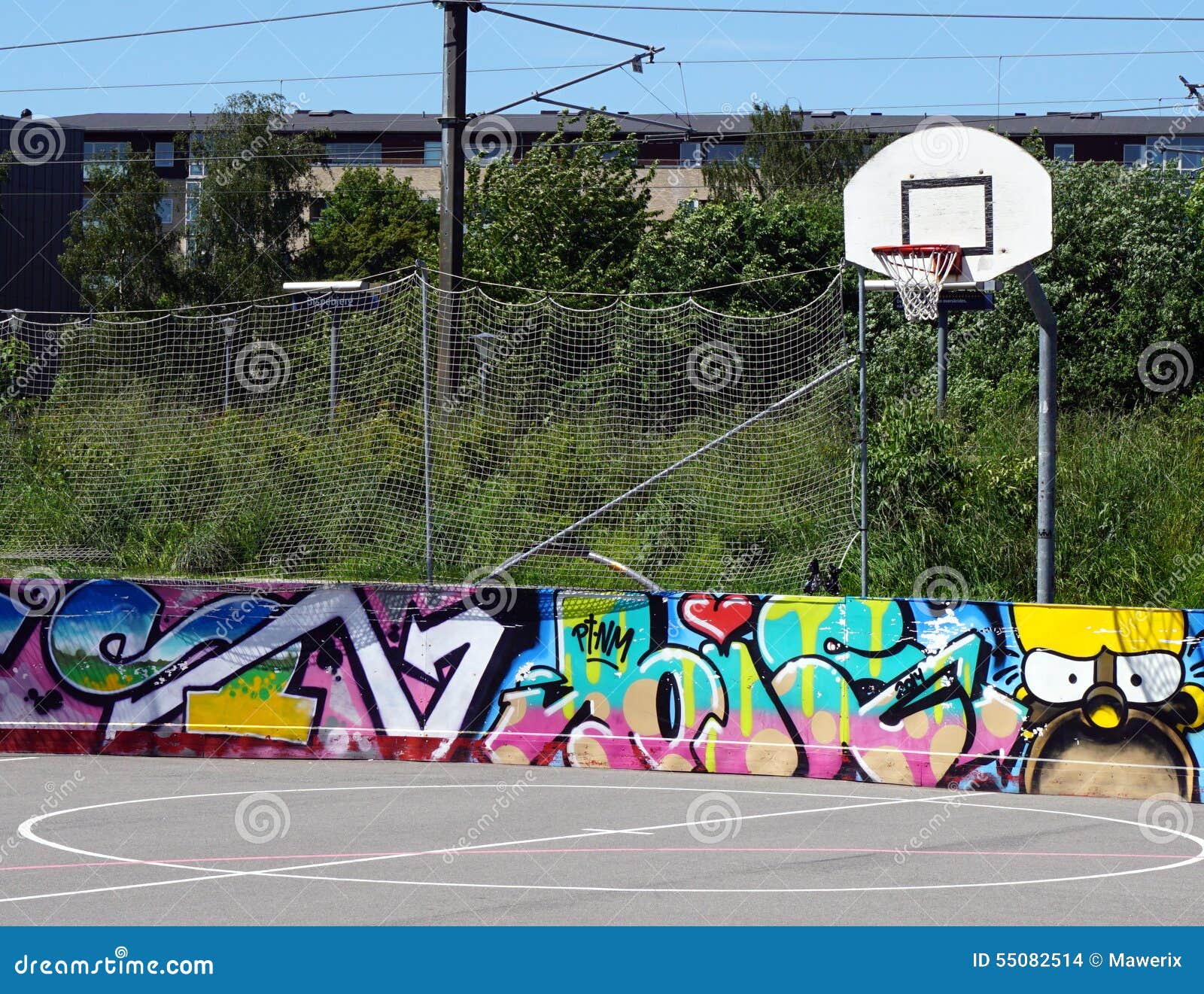 Streetball field stock photo. Image of park, urban, season - 55082514