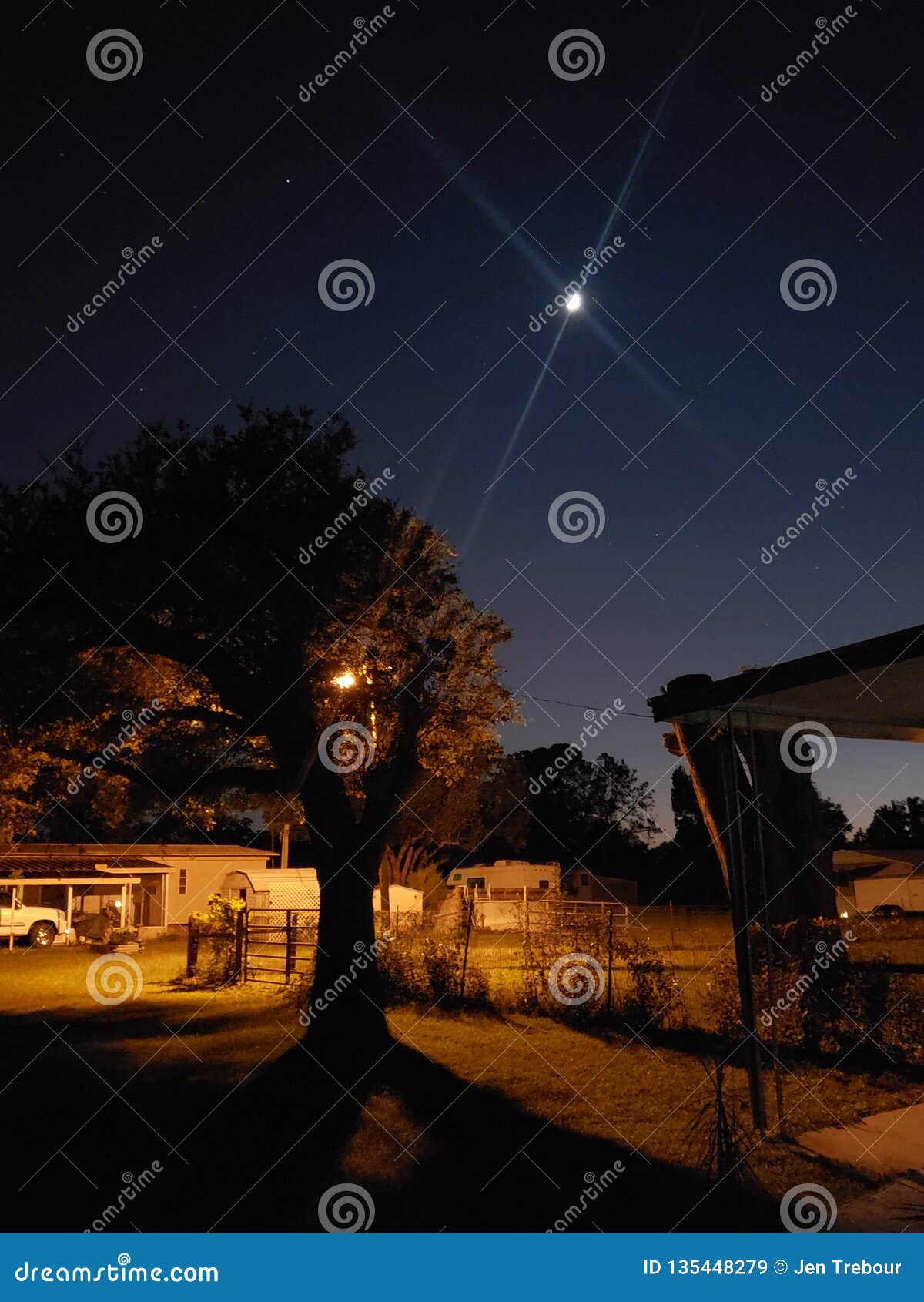 Moonlight, starlight stock image. Image of moon, streetlight - 135448279