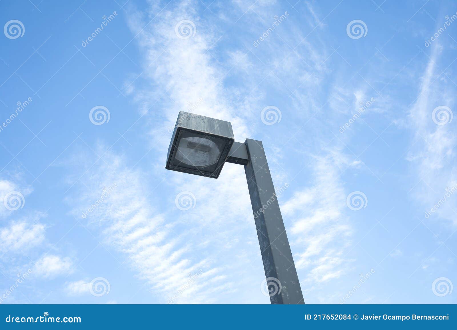 Streetlight Seen from Below with Sky and Clouds in the Background Stock ...