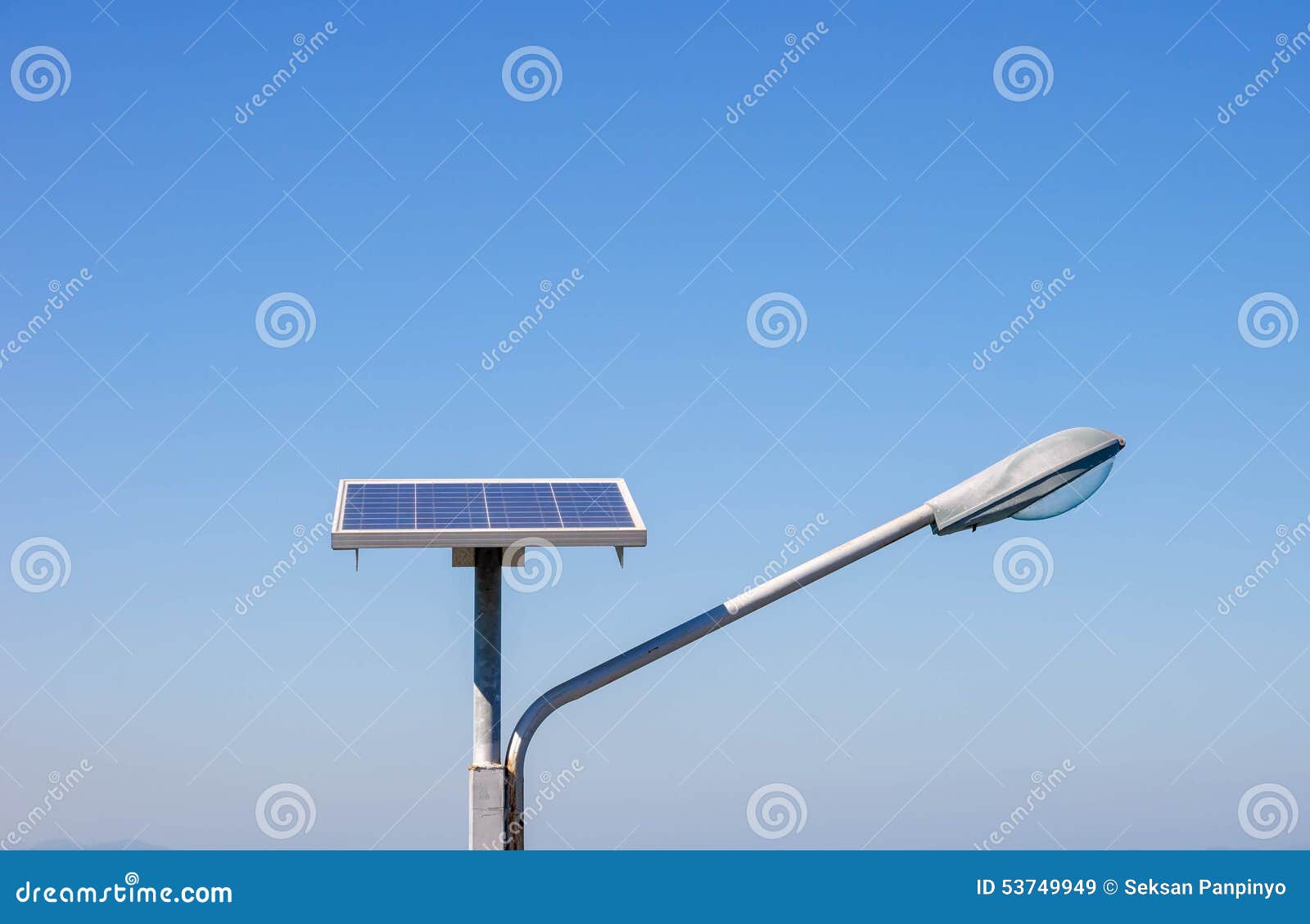 Streetlight with Solar Panel . Stock Image - Image of bulb, electric ...