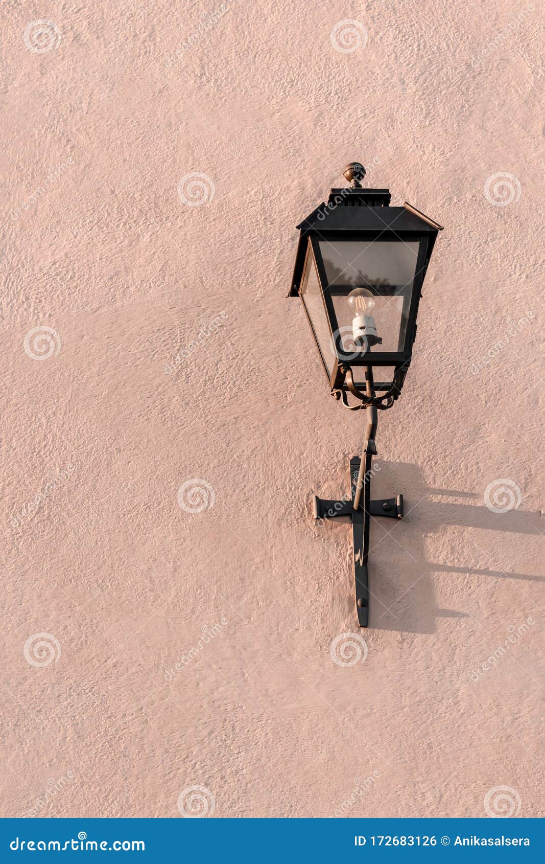 Streetlight on a Textured Pink Wall Stock Photo - Image of space ...