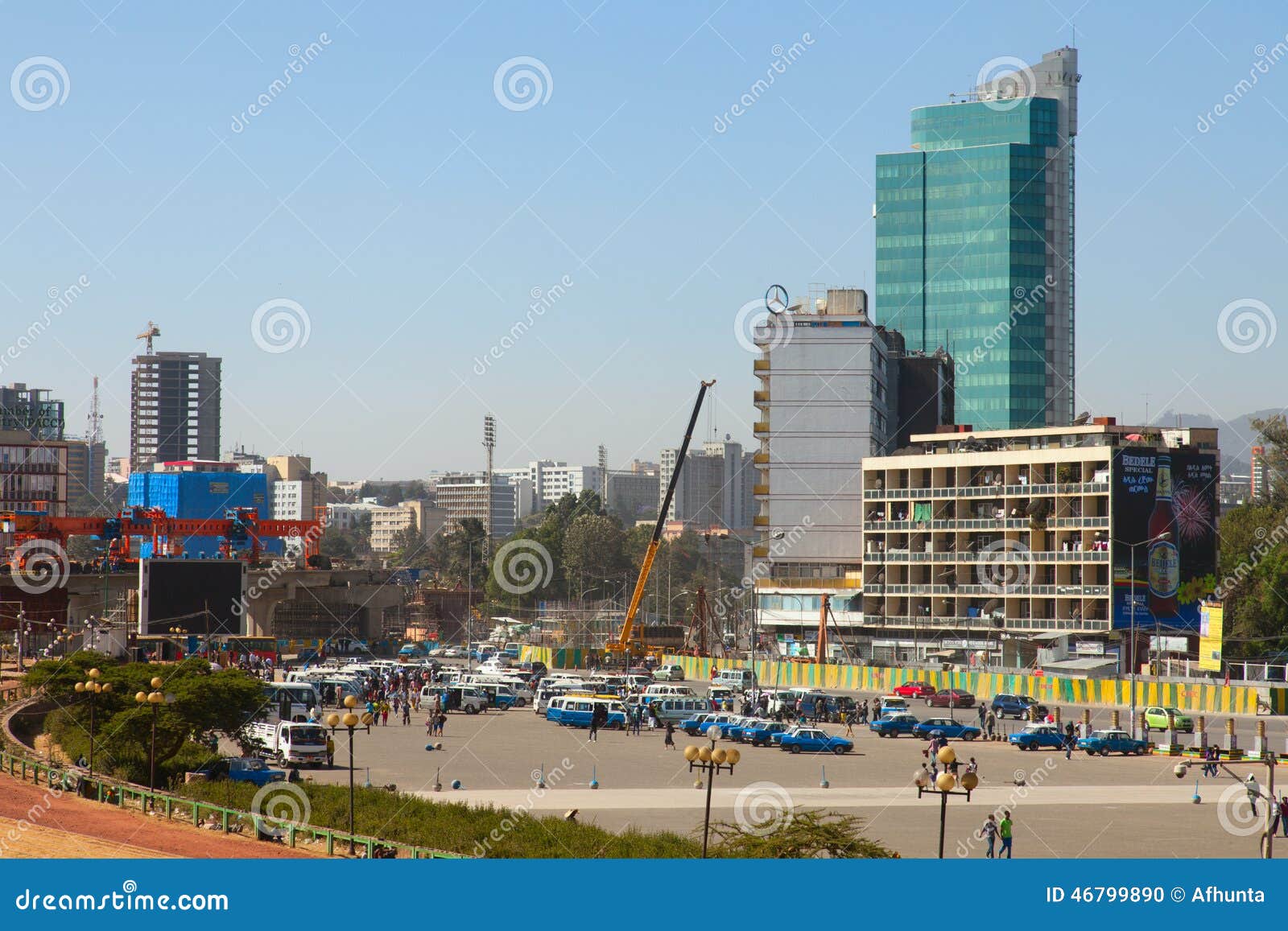 Addis Ababa, Ethiopia - 9 April 2019 : Busy Street In The Ethiopian ...
