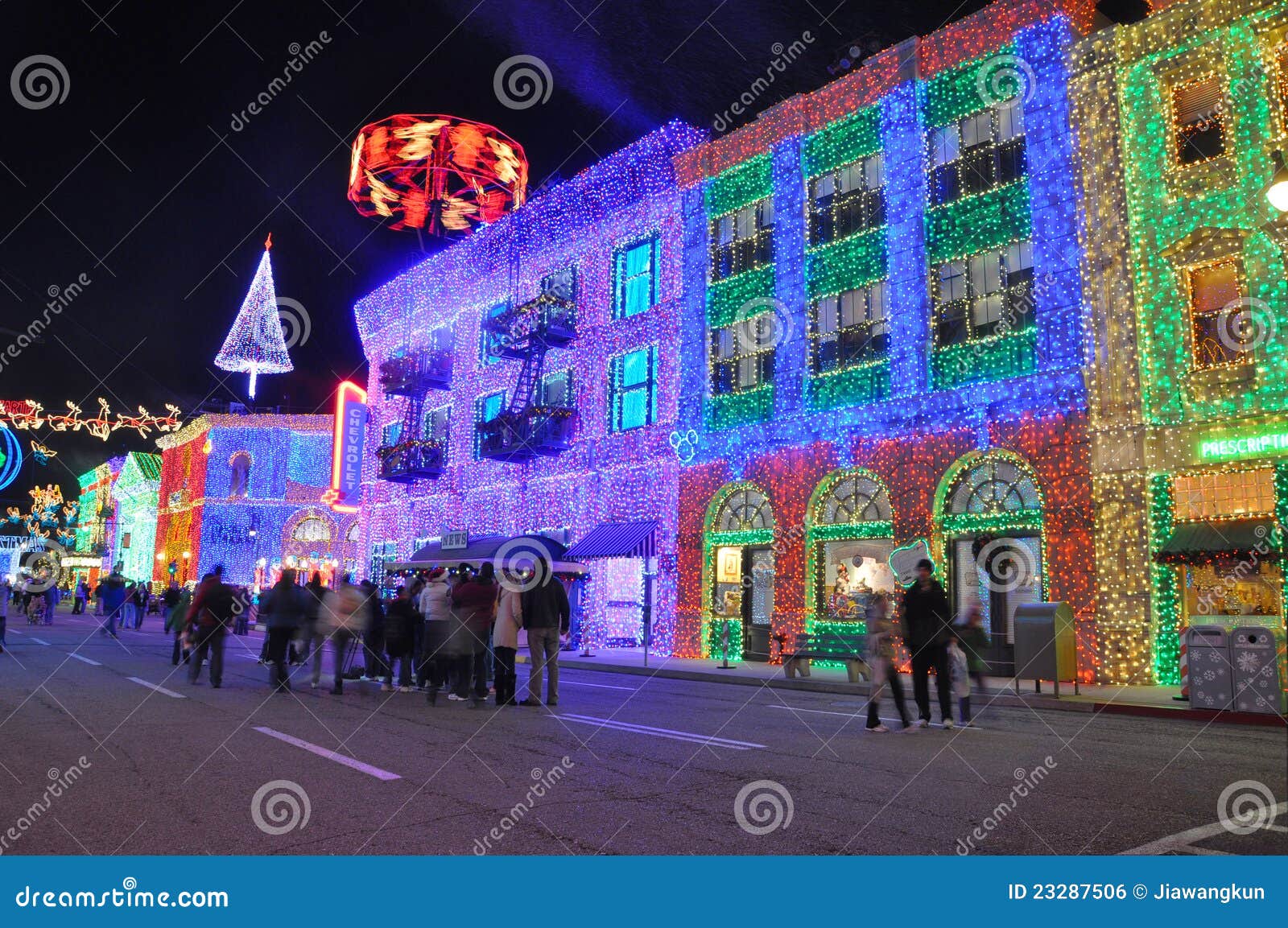 Streets of America Lights Show in Disney Editorial Photo - Image of ...