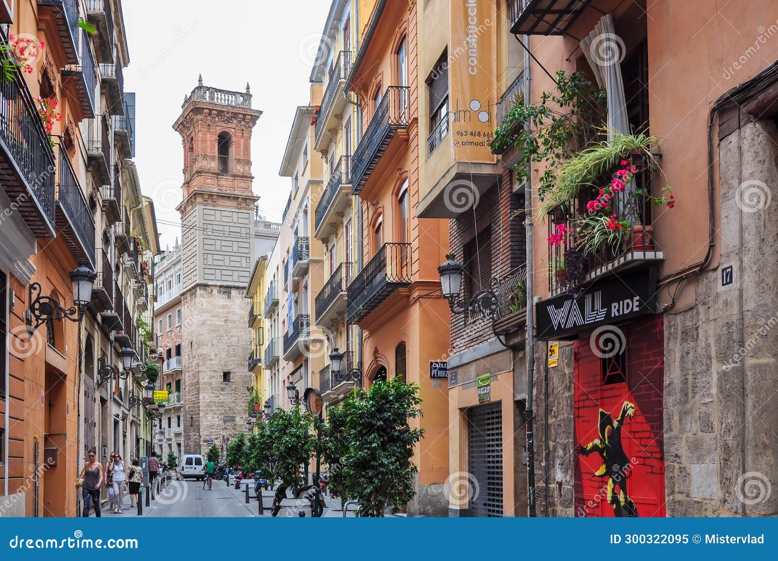 Streets and Architecture of Valencia Old Town, Spain Stock Image ...