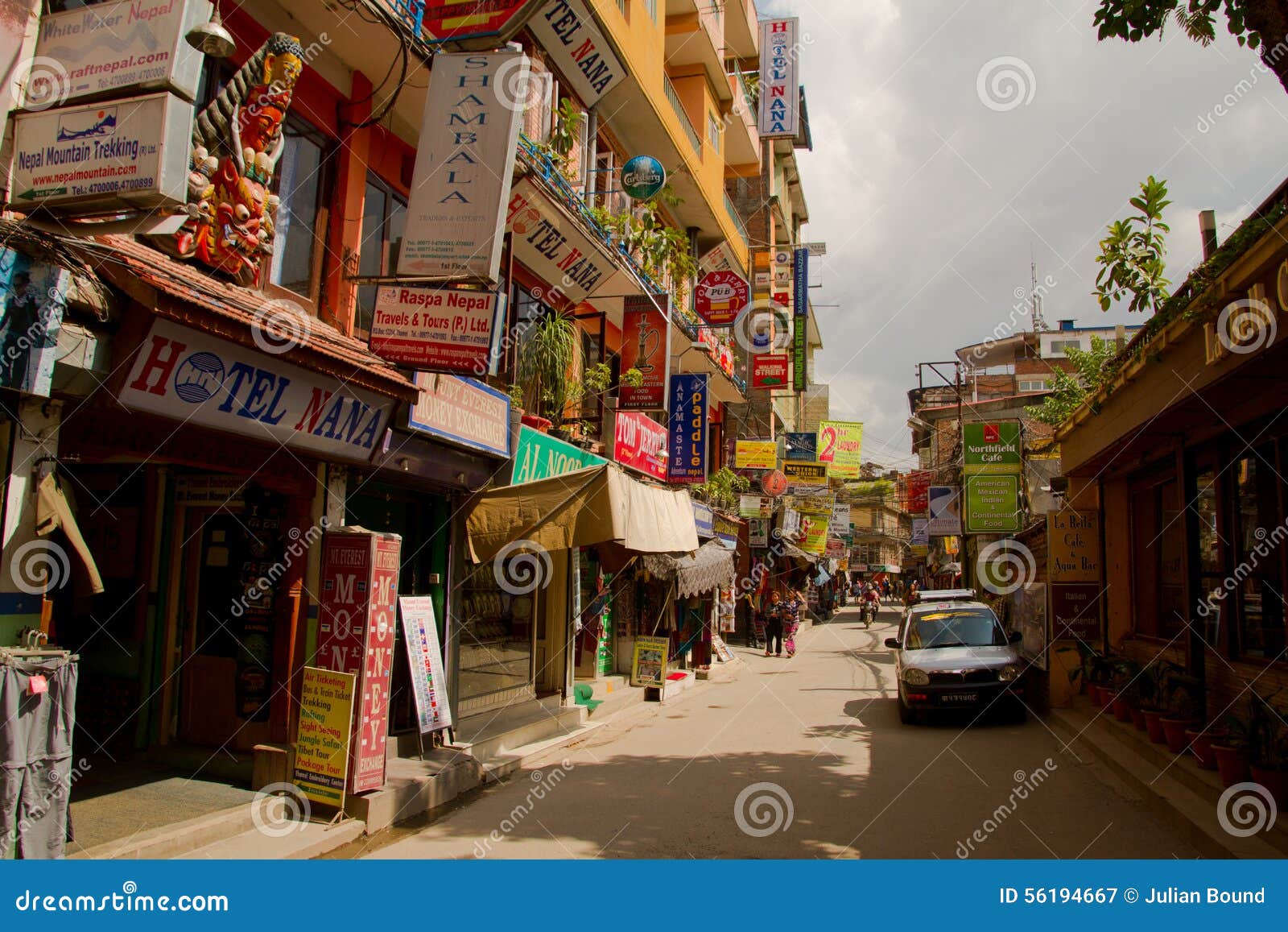The Streets of the Backpacking Area of Thamel, Kathmandu, Nepal ...