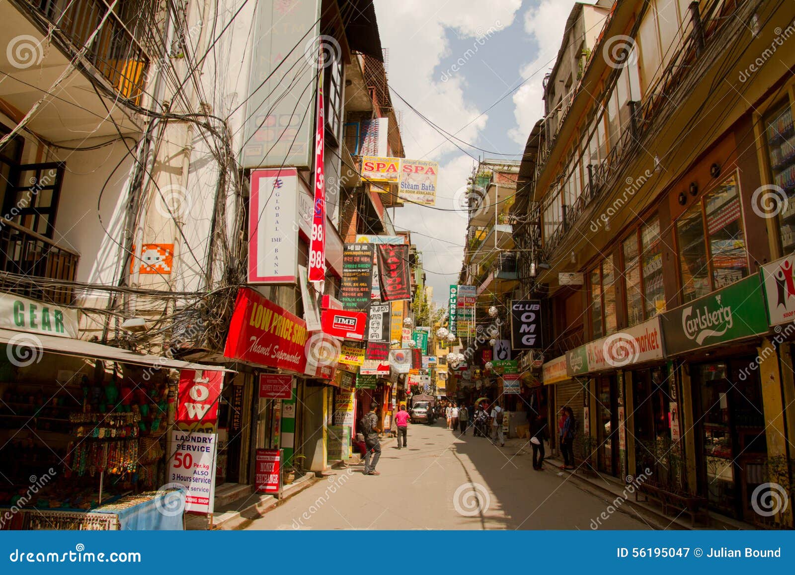 The Streets of the Backpacking Area of Thamel, Kathmandu, Nepal ...