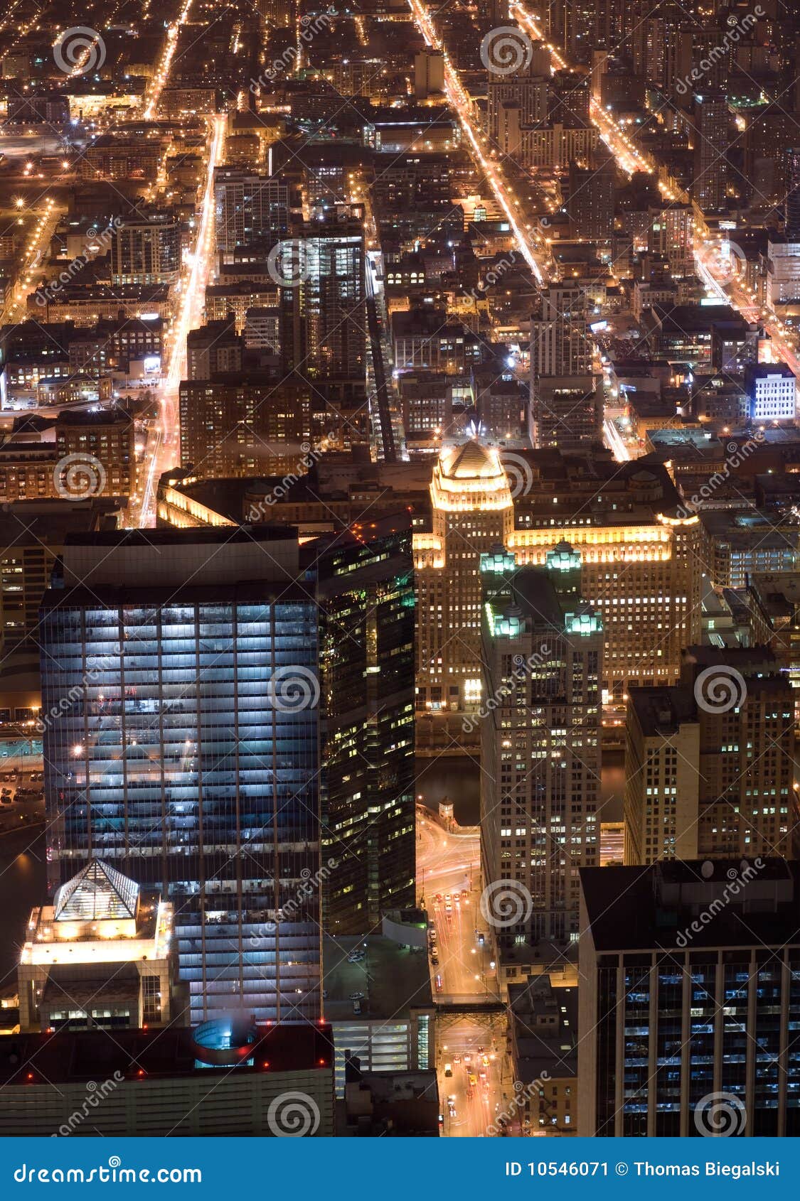 Streets and Buildings at Night Stock Image - Image of cityscape, blue ...