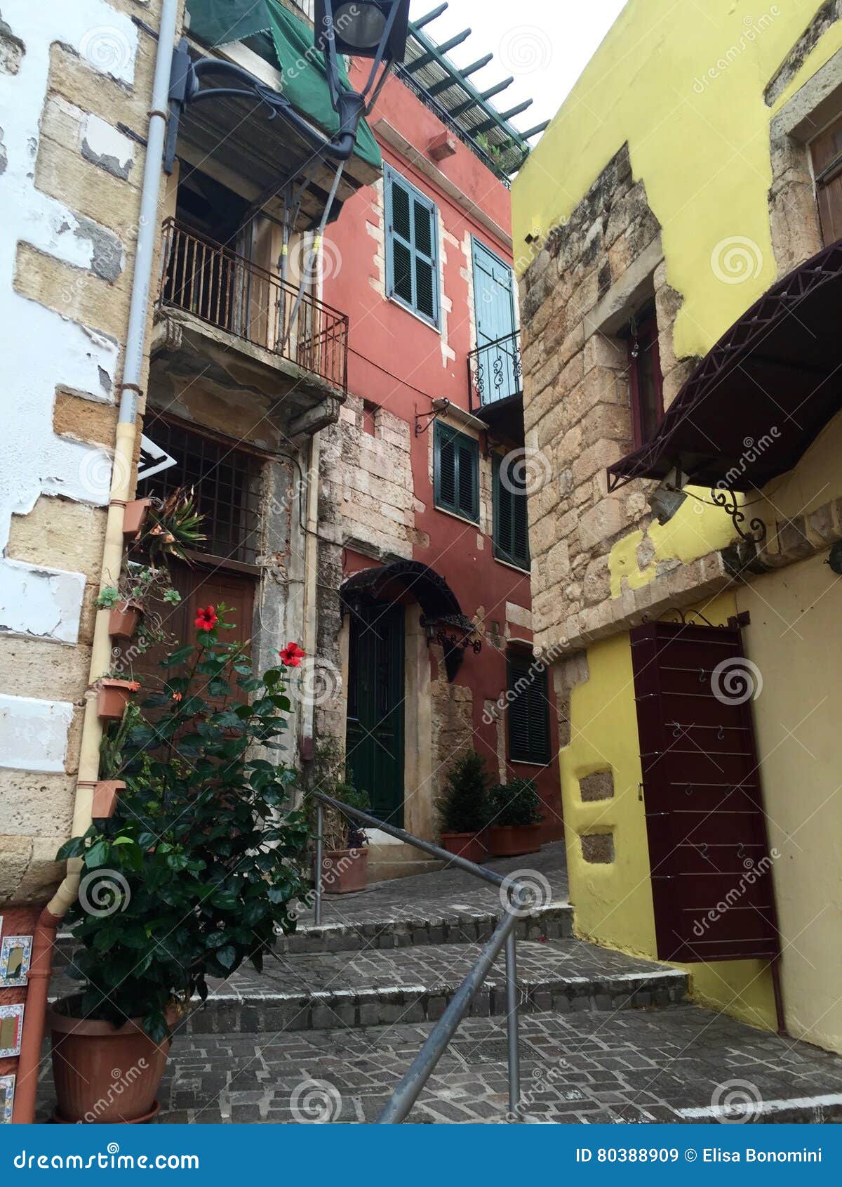 In the streets of Chania stock image. Image of greek - 80388909