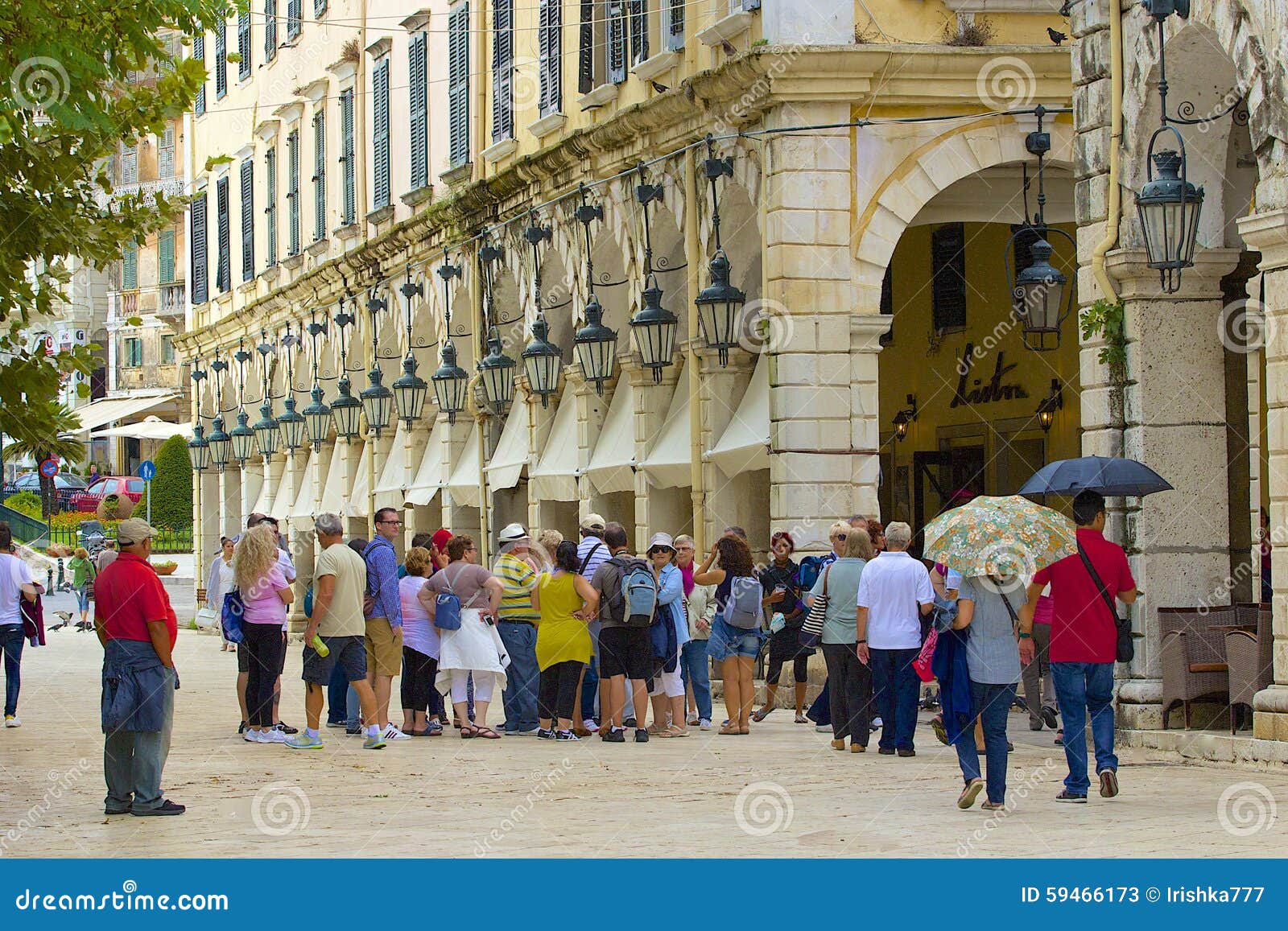 Streets of Corfu Town Panorama, Corfu Greece Editorial Stock Photo ...