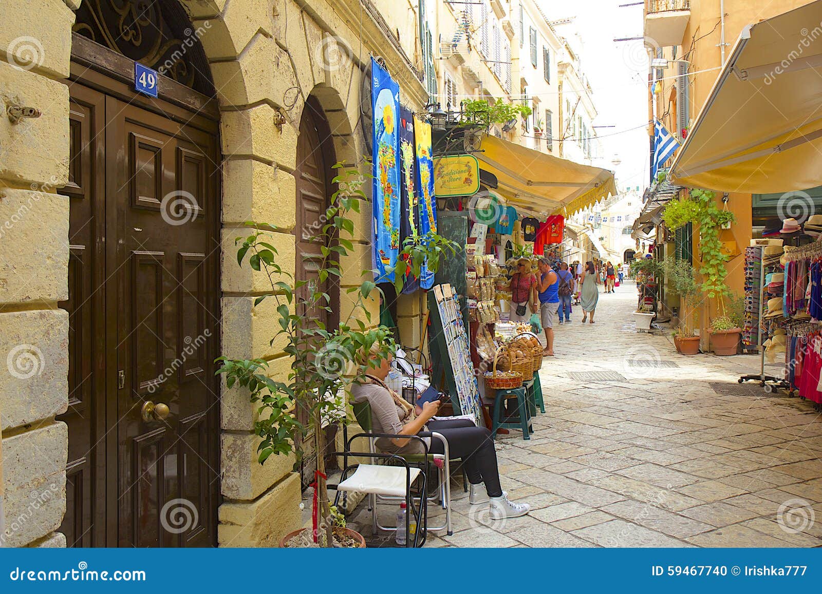 Streets of Corfu Town Panorama, Corfu Greece Editorial Image - Image of ...