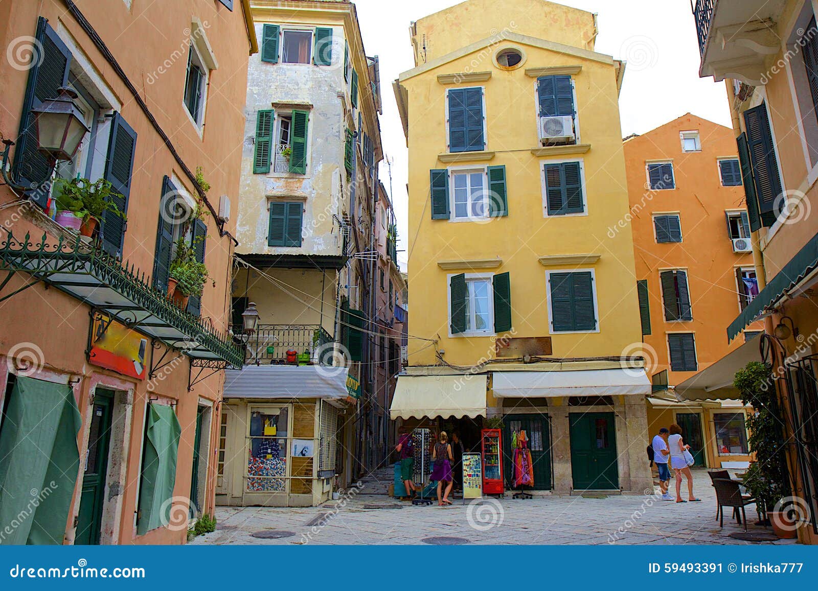 Streets of Corfu Town Panorama, Corfu Greece Editorial Photo - Image of ...