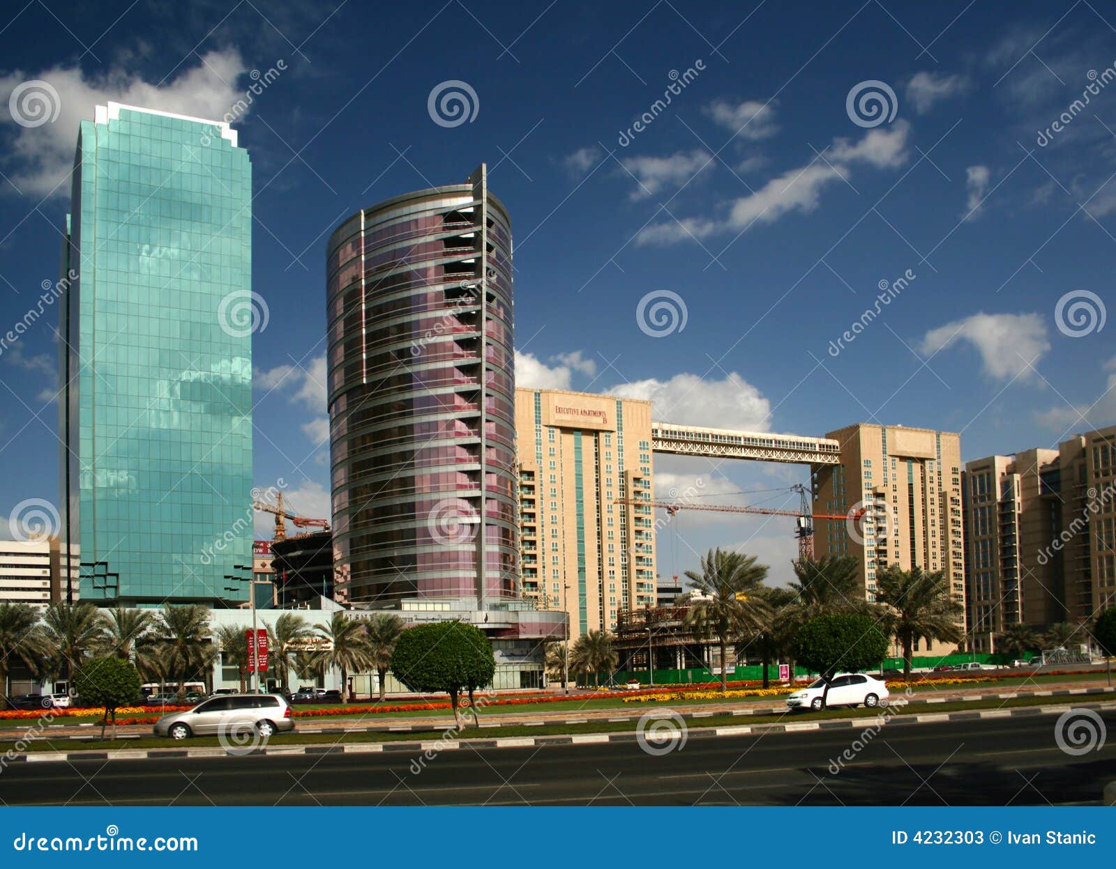On the streets of Dubai stock image. Image of skyline - 4232303