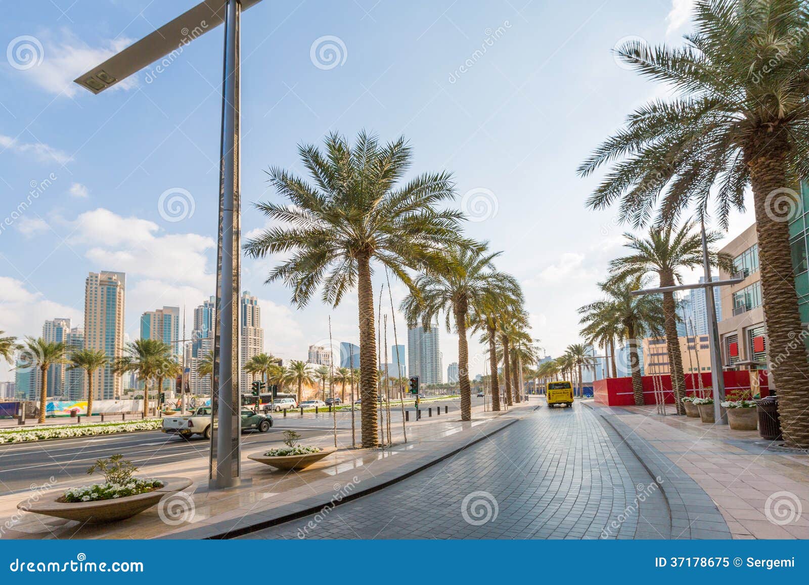 Streets of Dubai city stock image. Image of arab, development - 37178675