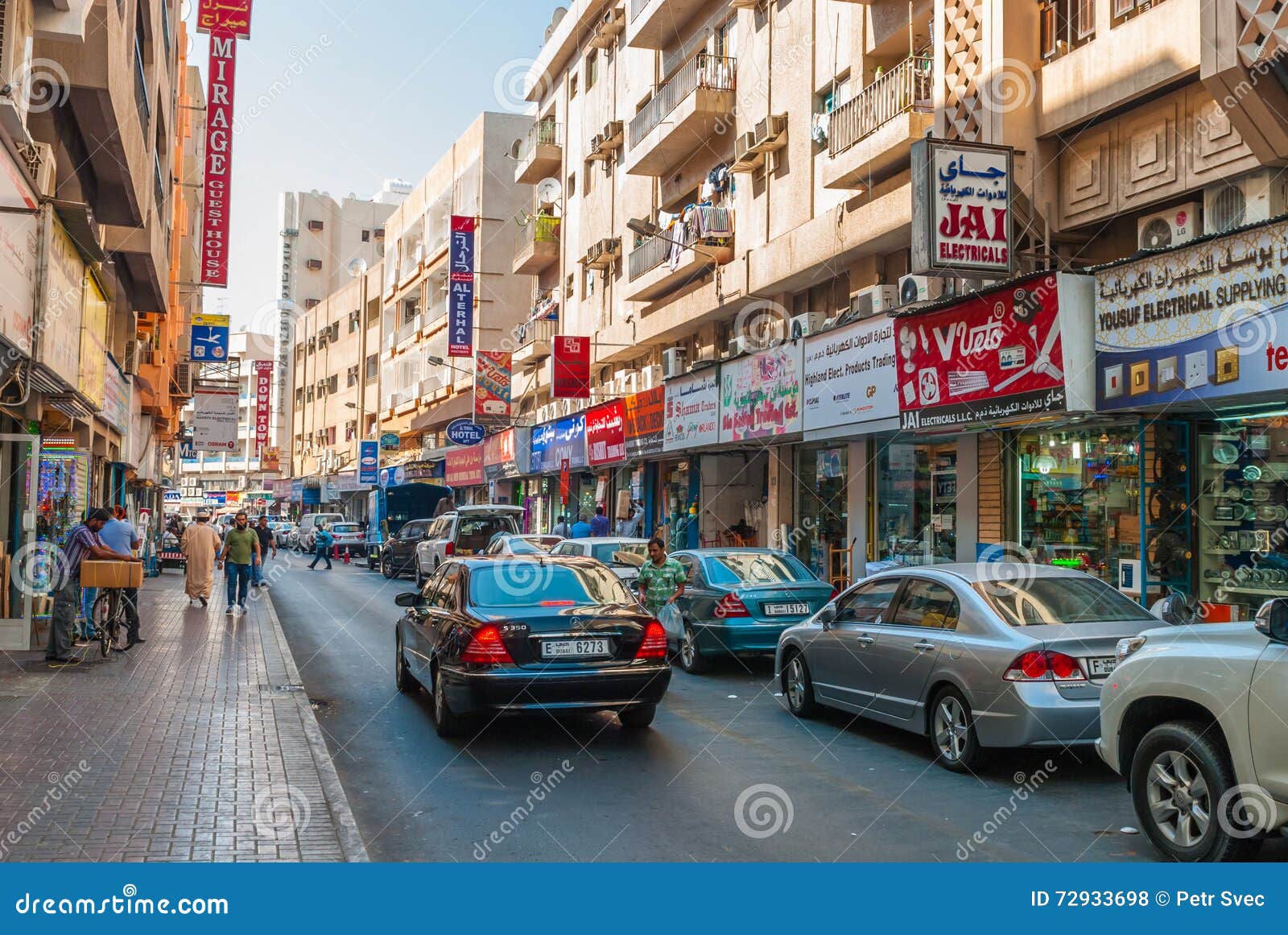 Streets of Dubai editorial stock photo. Image of busy - 72933698